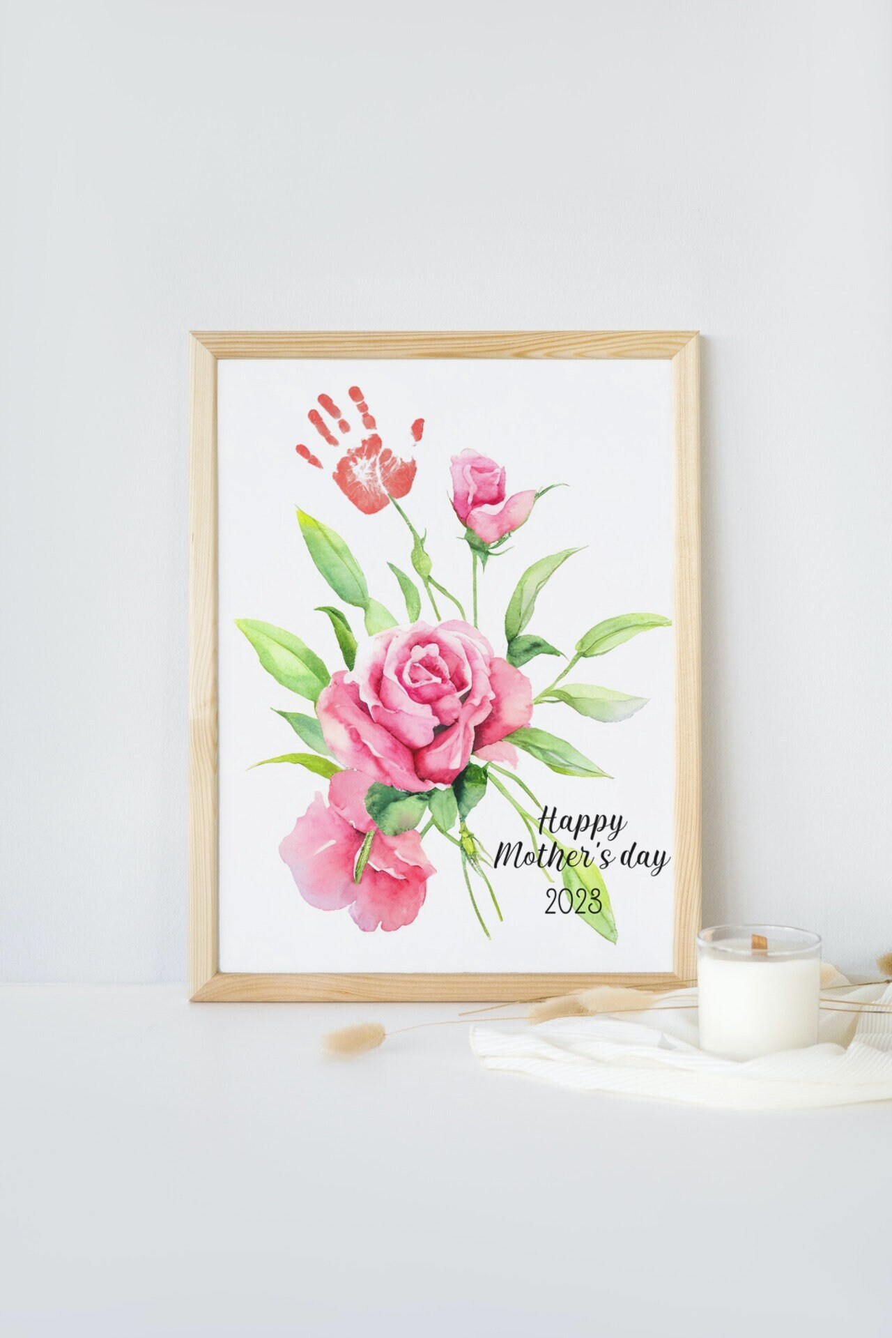 Mothers Day Flower Handprint Art Bundle Mom Craft Gift From Baby, Kids ...