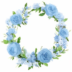 Blue Floral Wreath PNG Bundle Watercolor 25 Premium Images High ...