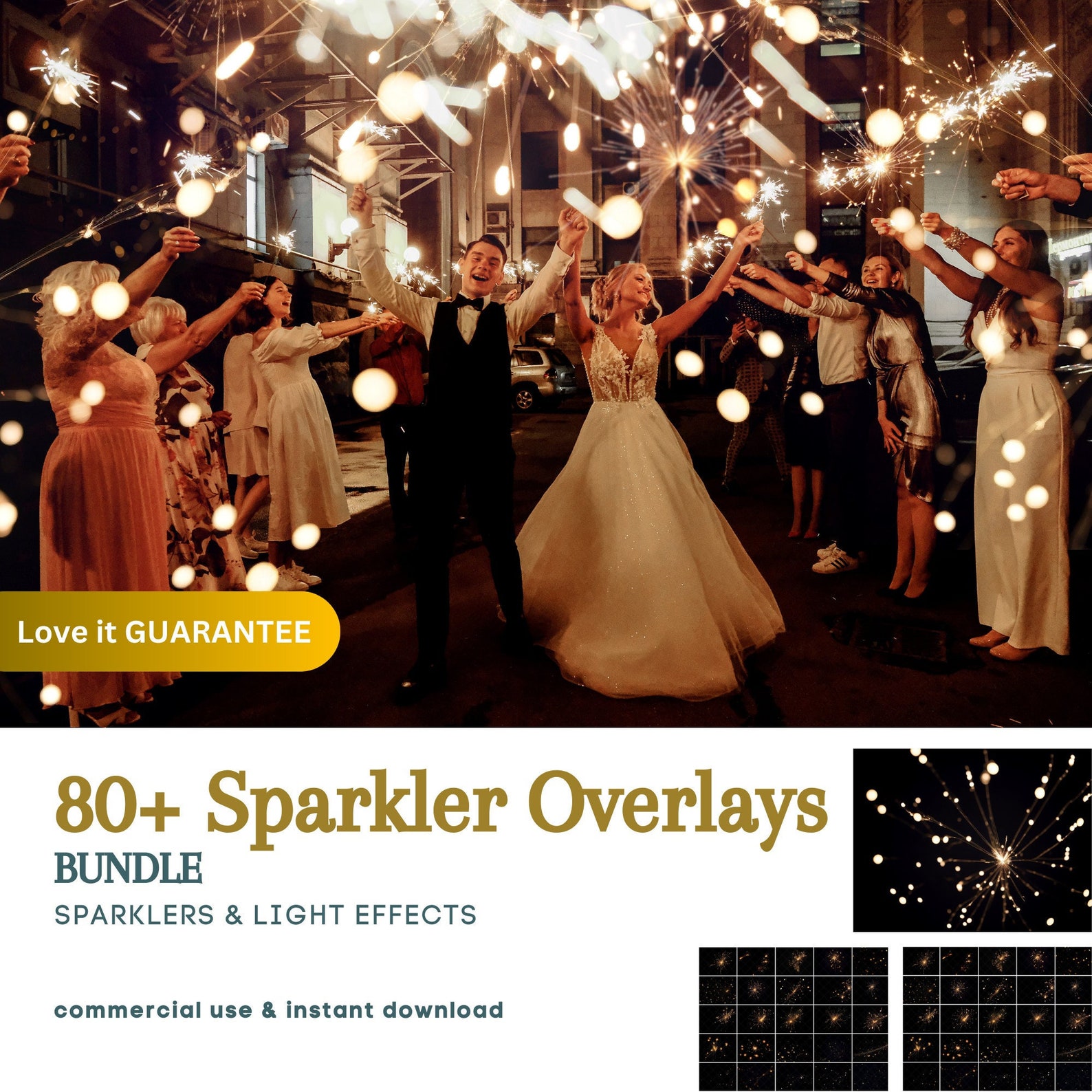 Sparkler Overlays for Photoshop, Bokeh Lights Overlay, Lightroom ...