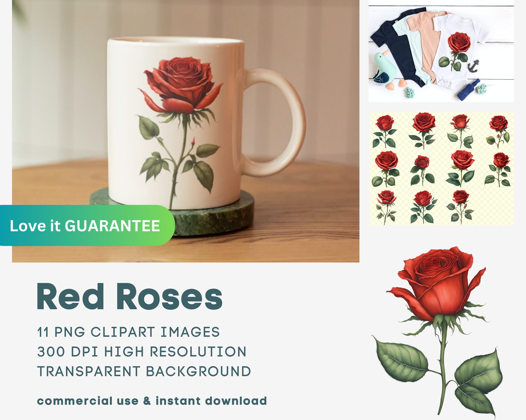 Red Rose With Vines Transparent Background Png Bundle 11 Premium Images ...