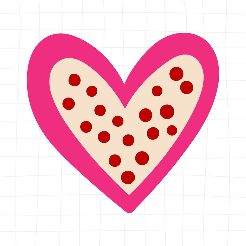 Cute Heart Svg Clipart Heart Png Clipart San Valentines Digital Sticker ...