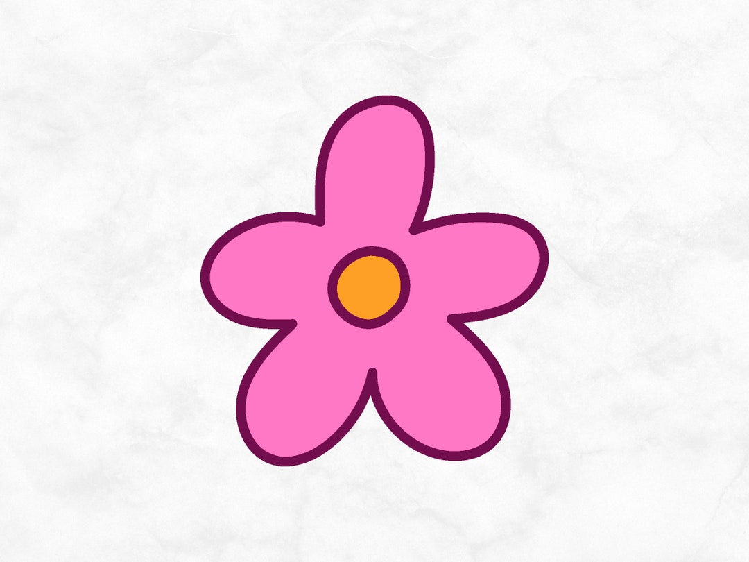 Pink Daisy Png Groovy Daisy File Pink Flower Transparent Retro Daisy ...