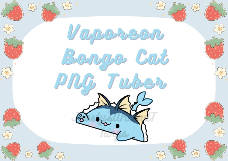 Vaporeon Bongo Cat PNG Tuber - Etsy