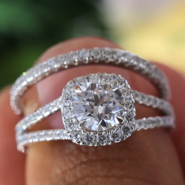 Square Wedding Ring Set Women - Etsy