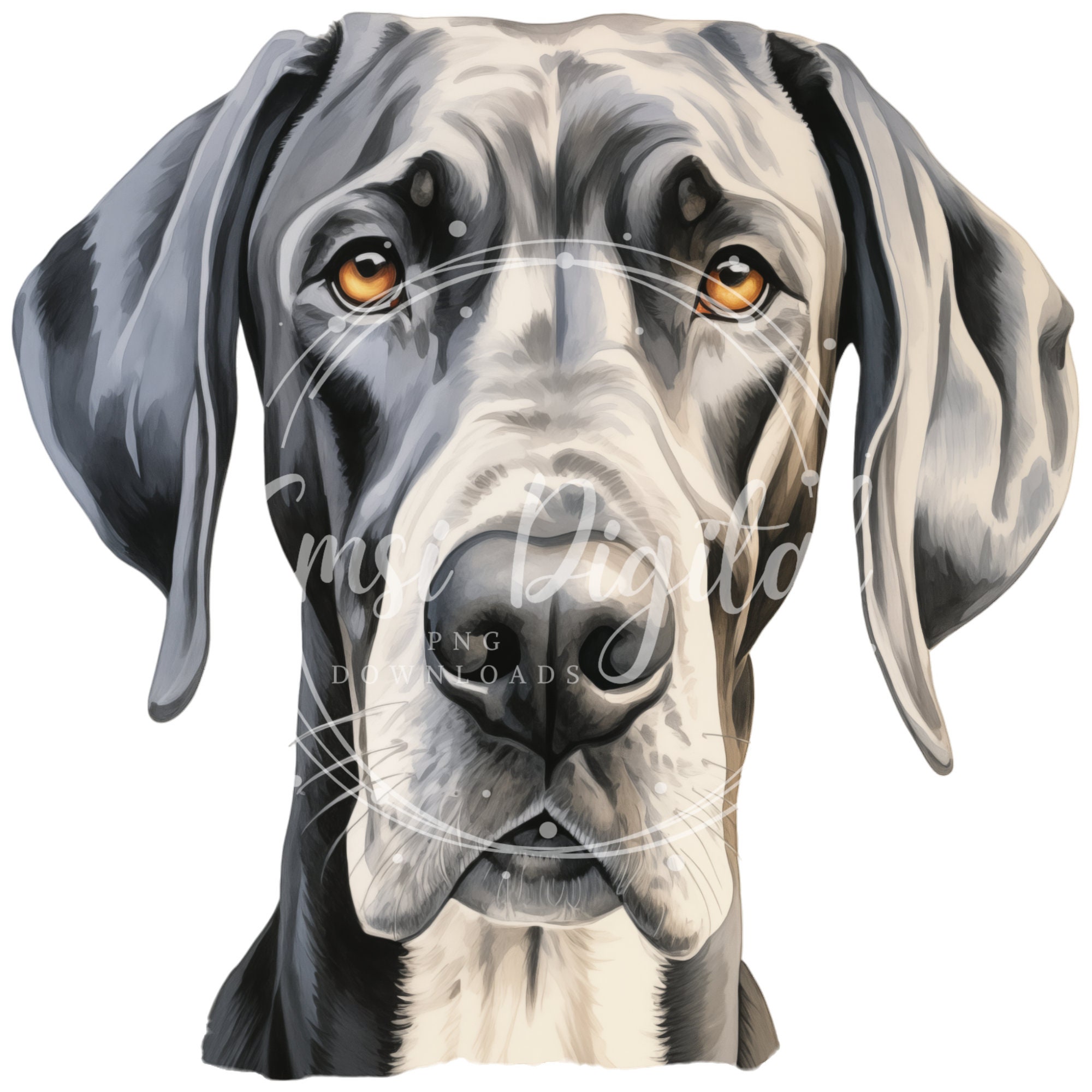 Great Dane Clipart High-quality Transparent PNG Watercolor Illustration ...