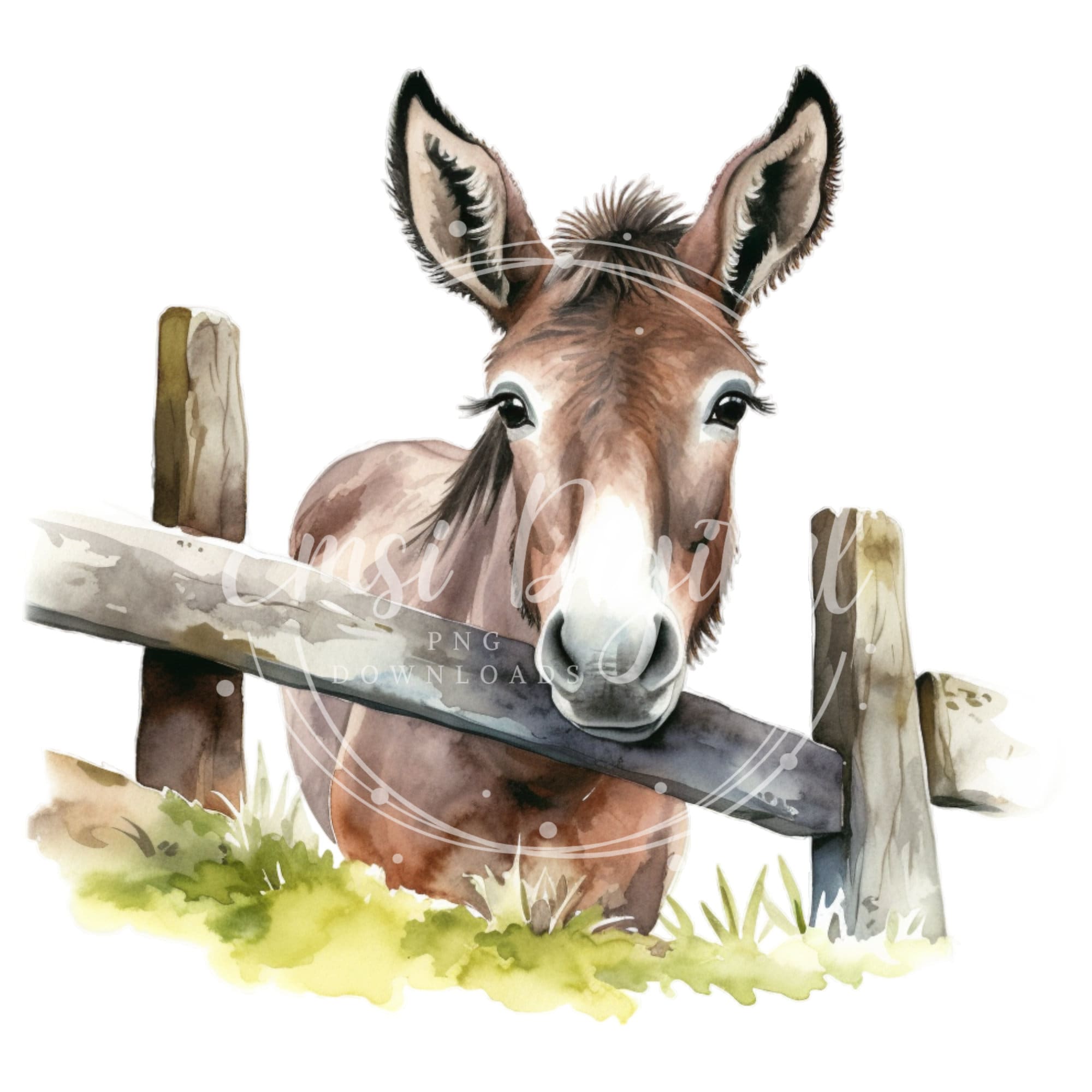 Donkey Clipart High-quality Transparent PNG Watercolor Farm Animal ...