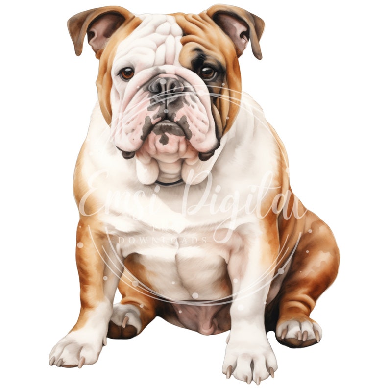 British Bulldog Clipart | High-quality Transparent PNG | Watercolor ...