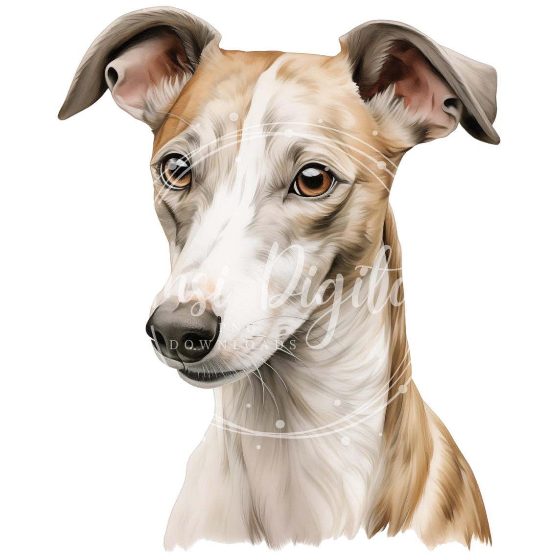 Whippet Dog Clipart | High-quality Transparent PNG | Watercolor ...