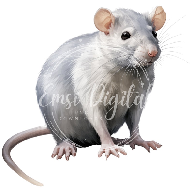 Cute Rat Clipart | High-quality Transparent PNG | Watercolor Rodent ...