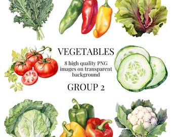 Vegetable Clipart | Transparent PNG | High-quality Watercolor ...