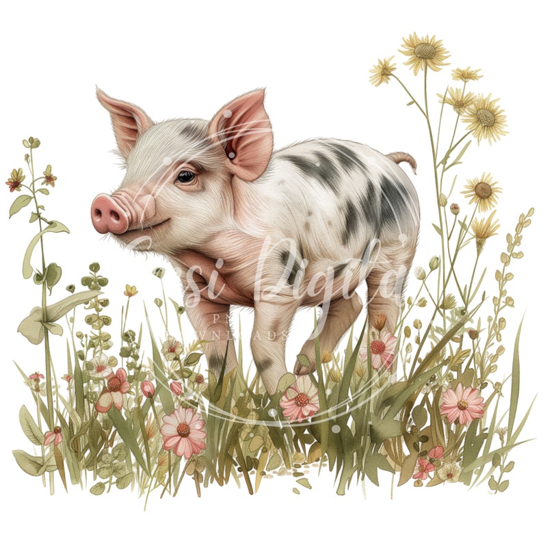 Piglet Clipart High-quality Transparent PNG Watercolor Pig Illustration ...