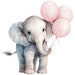 Baby Girl Elephant Clipart | High-quality Transparent PNG | Watercolor ...