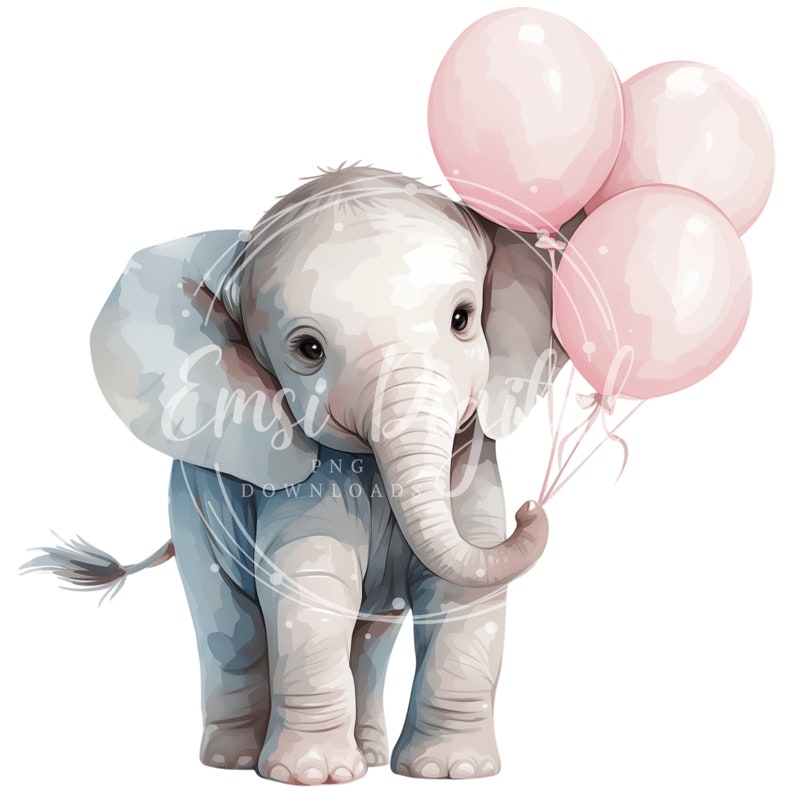 Baby Girl Elephant Clipart High-quality Transparent PNG Watercolor ...