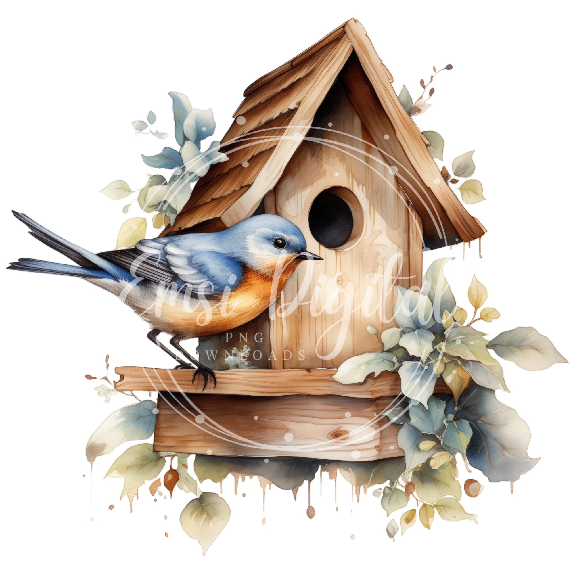 Birdhouse Clipart High-quality Transparent PNG Watercolor Illustration ...