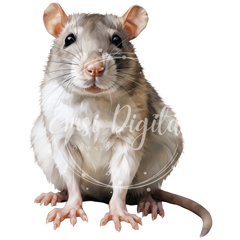 Cute Rat Clipart High-quality Transparent PNG Watercolor Rodent ...