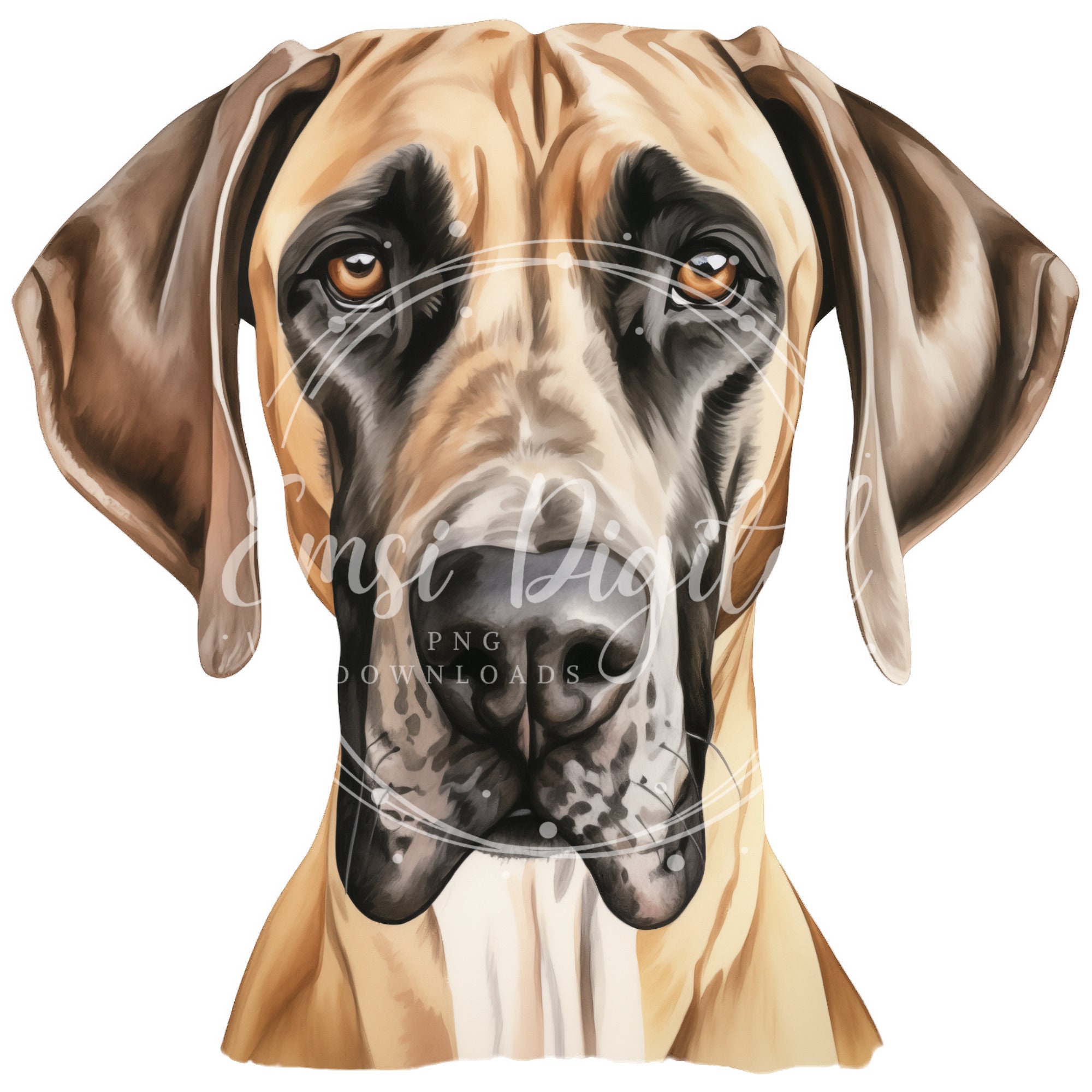 Great Dane Clipart High-quality Transparent PNG Watercolor Illustration ...