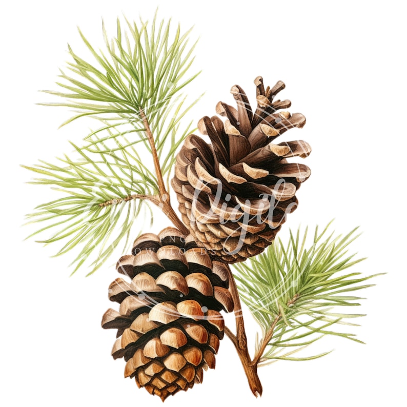 Botanical Pine Cones Clipart | High-quality Transparent PNG ...