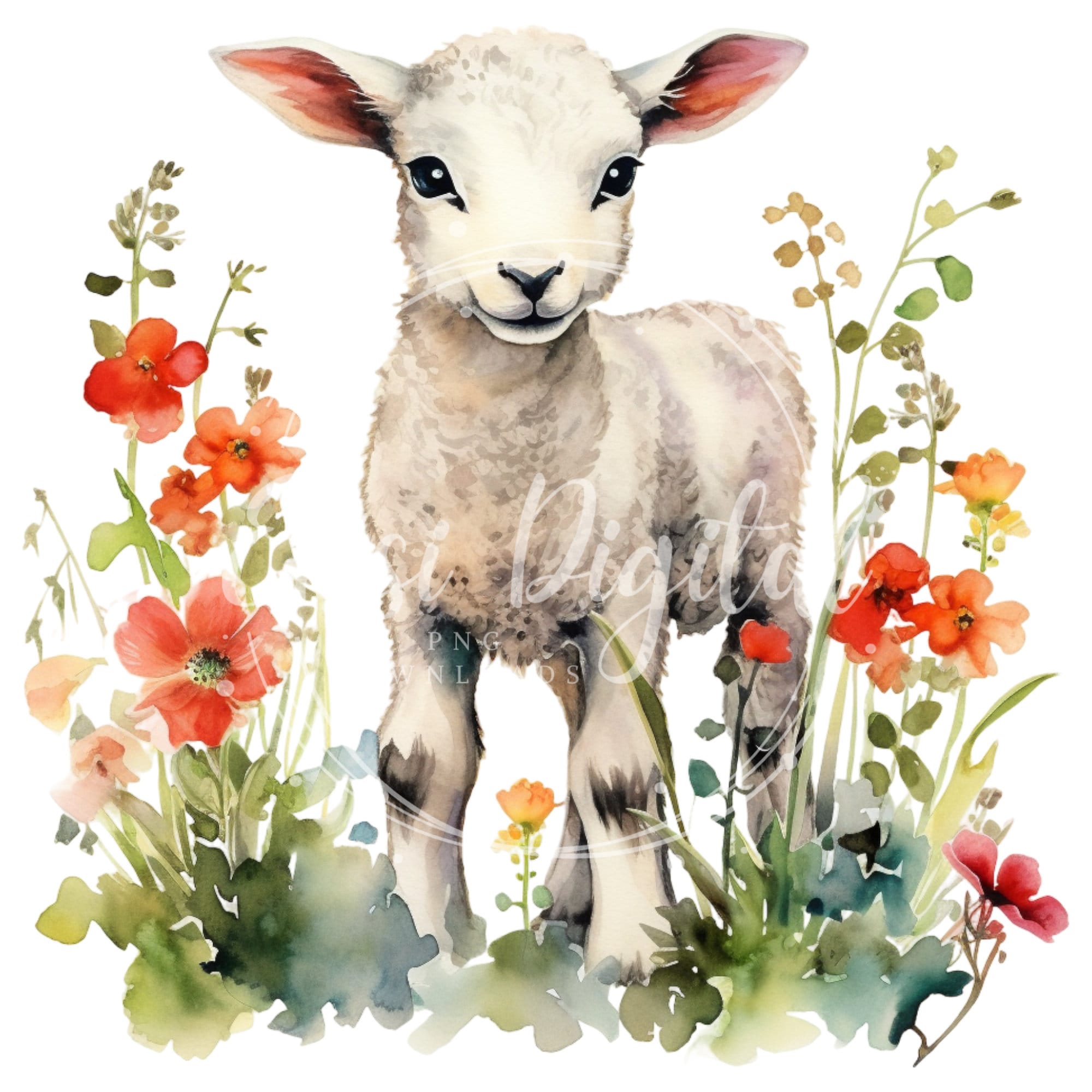 Floral Lamb Clipart High-quality Transparent PNG - Etsy