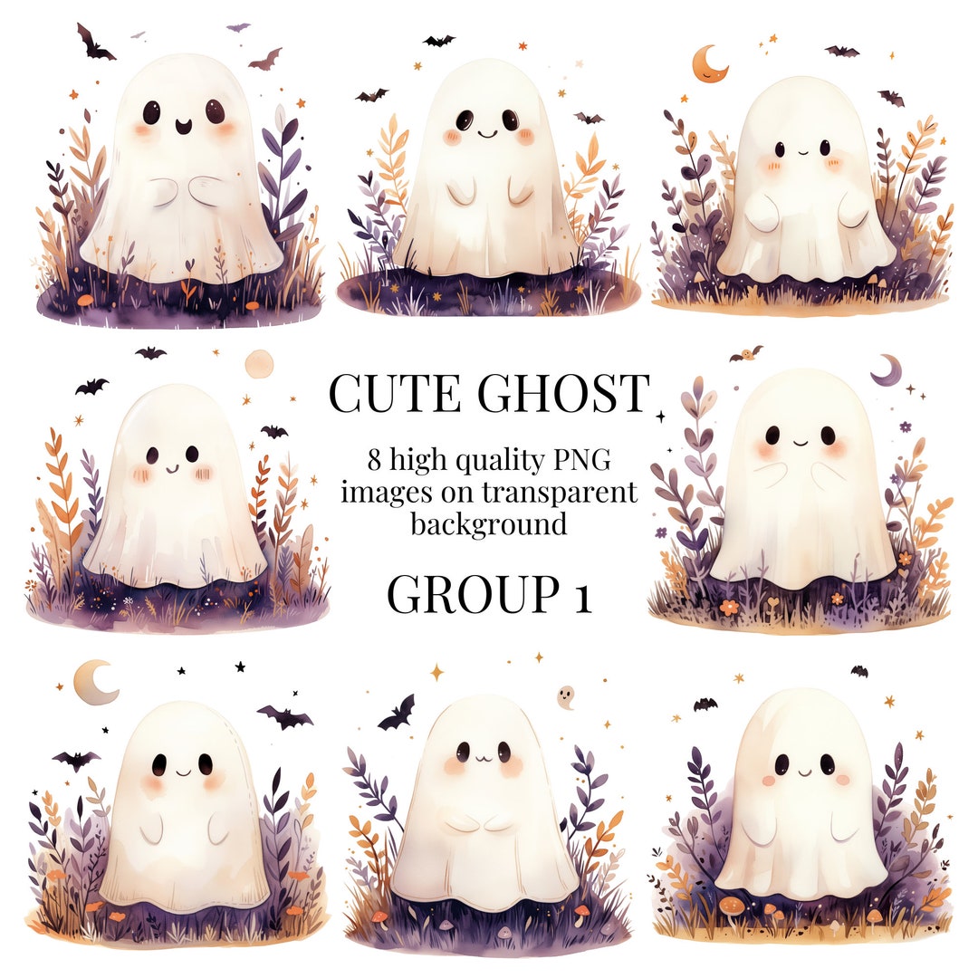 Cute Ghost Clipart | Transparent PNG | High-quality Illustration | DIY ...