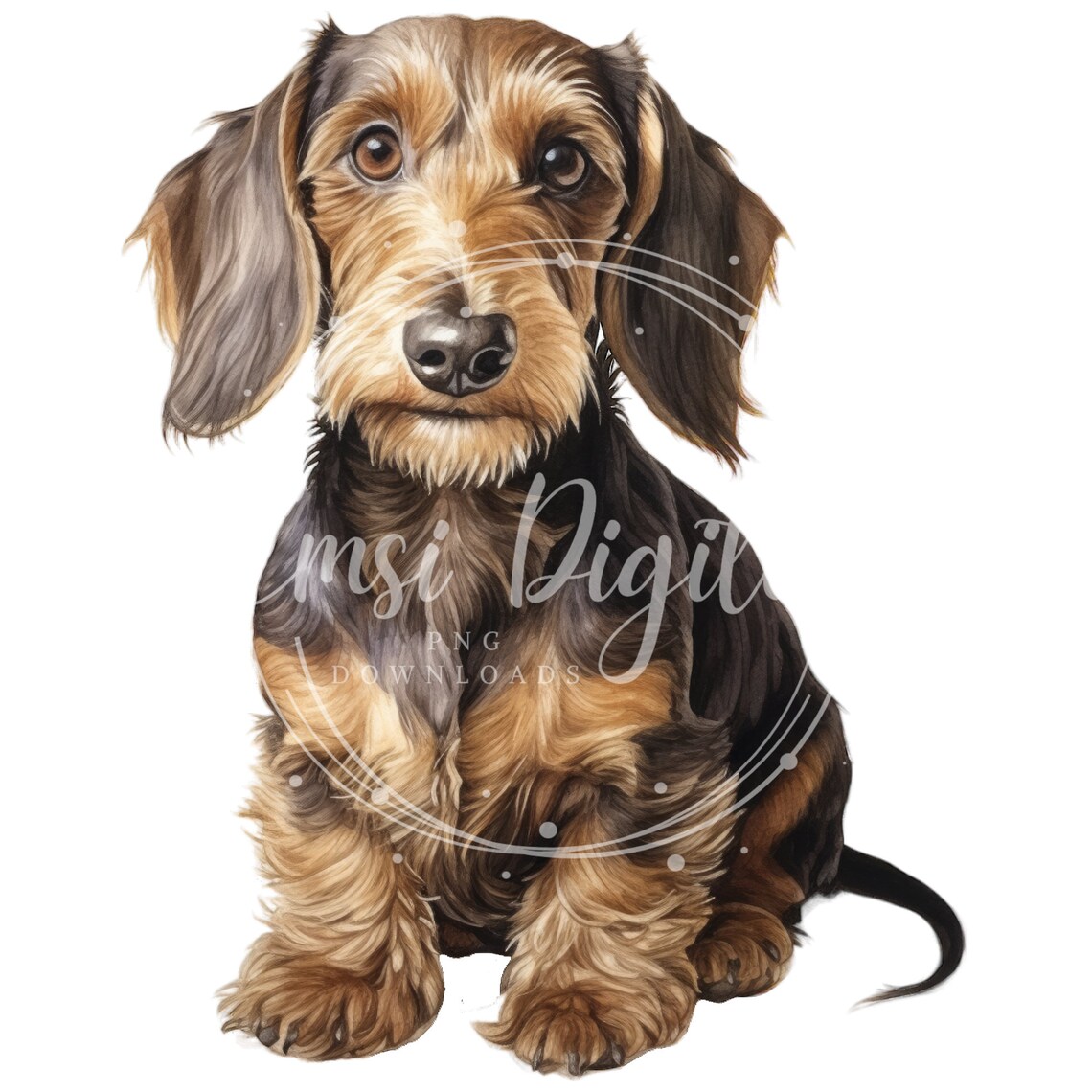 Wire Haired Dachshund Clipart High-quality Transparent PNG - Etsy