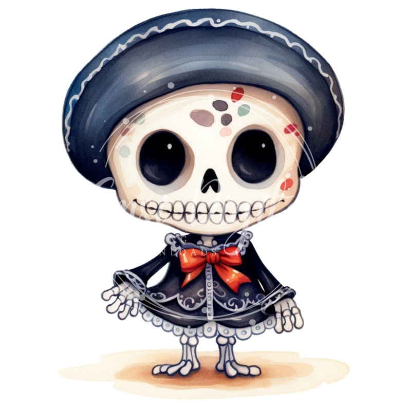 Cute Skeleton Clipart Transparent PNG High-quality - Etsy