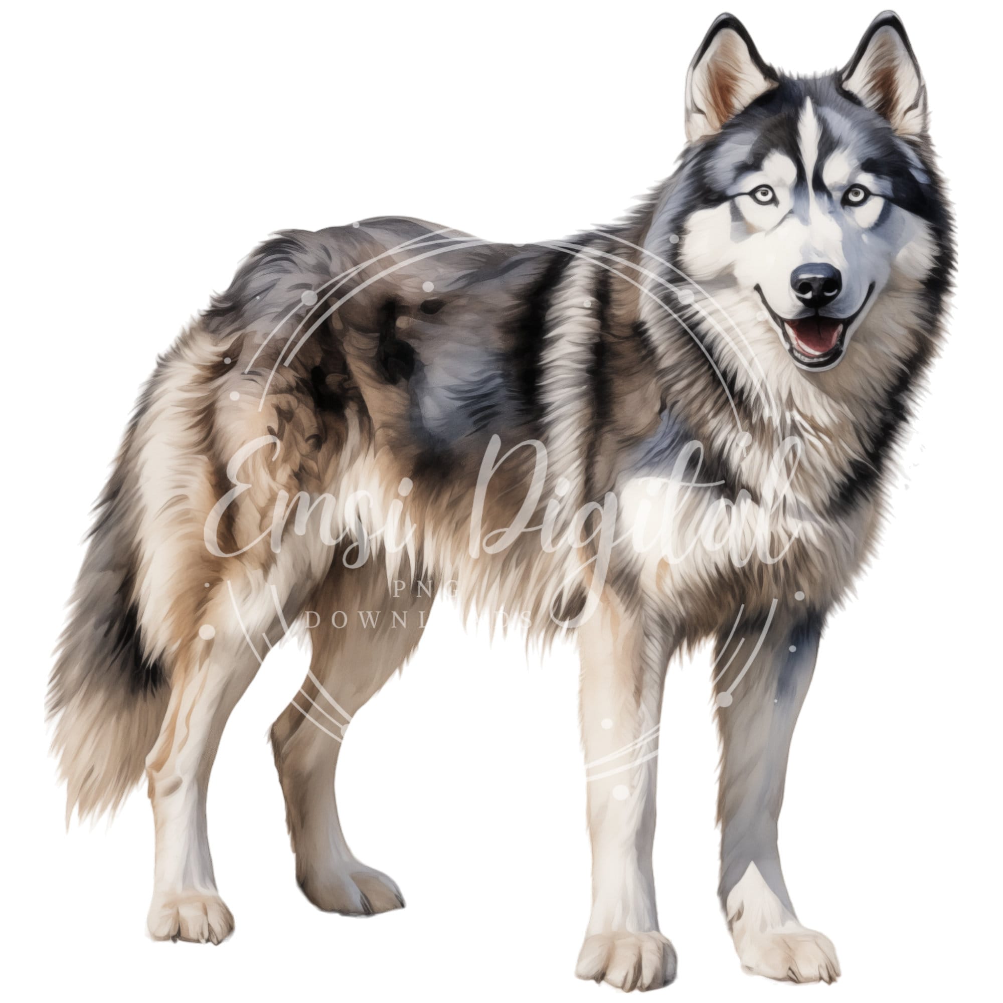Husky Clipart | High-quality Transparent PNG | Watercolor Dog ...