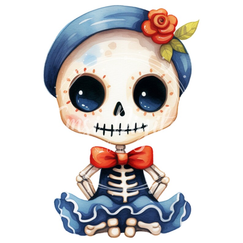 Cute Skeleton Clipart Transparent PNG High-quality - Etsy