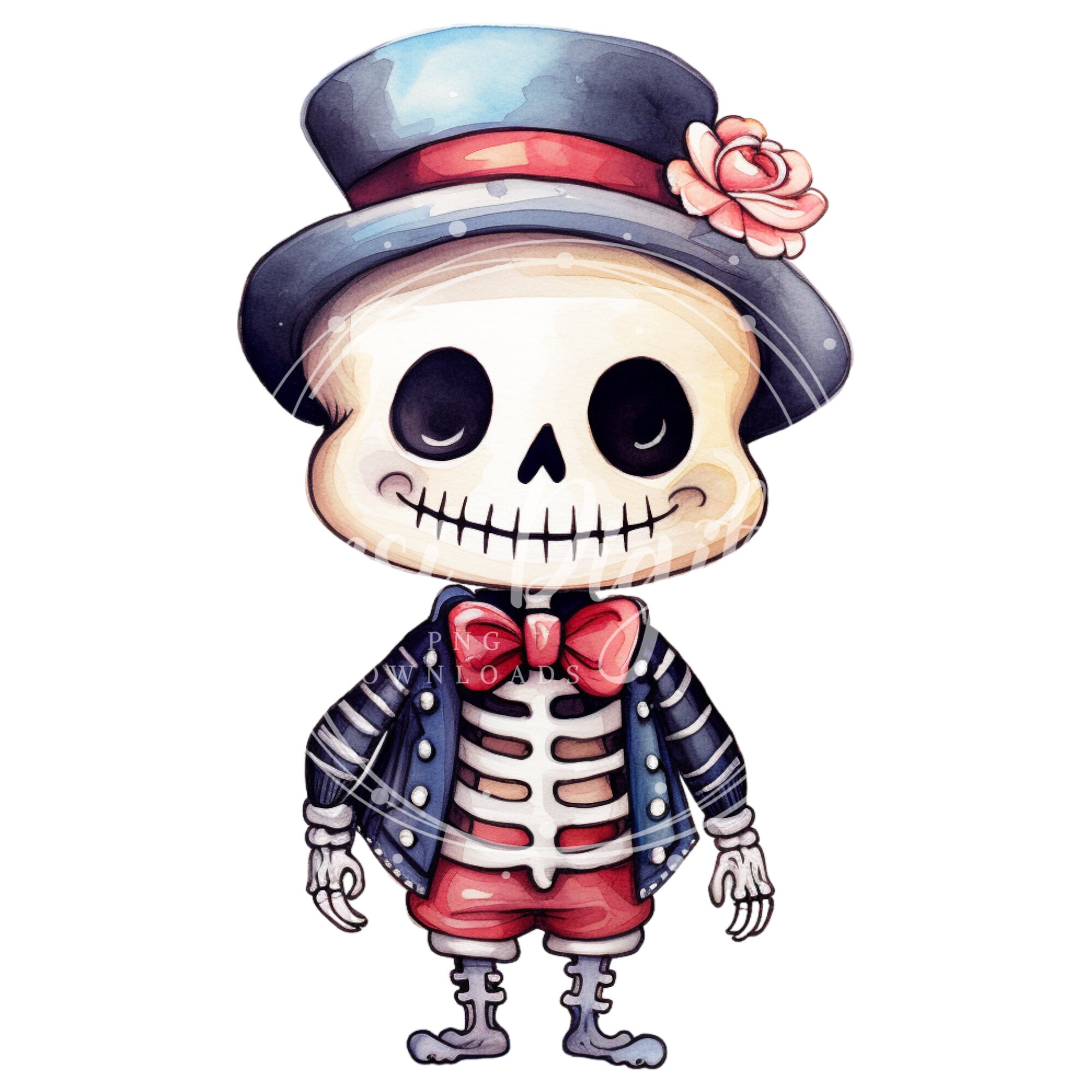 Cute Skeleton Clipart Transparent PNG High-quality - Etsy