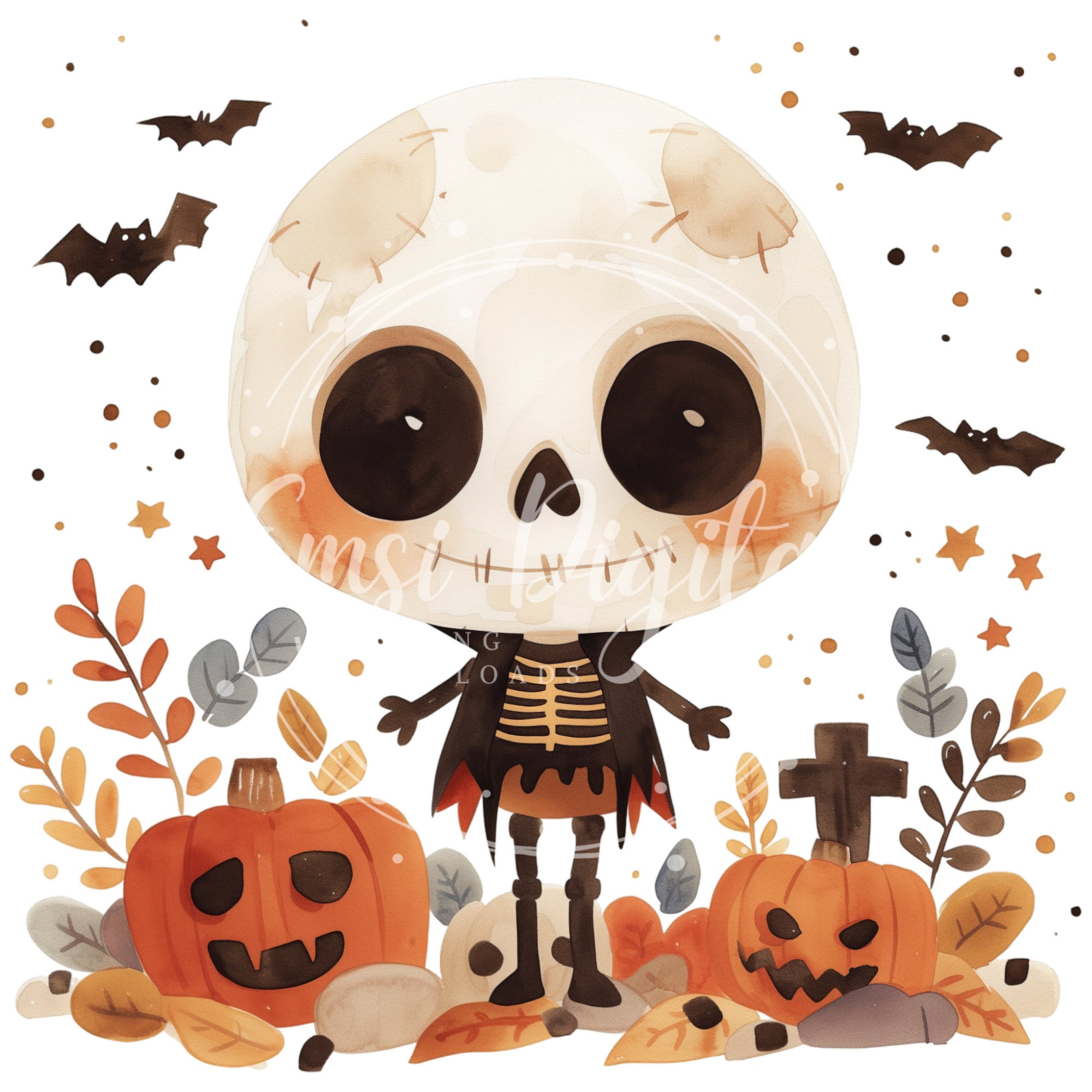 Cute Skeleton Clipart | Transparent PNG | High-quality Illustration ...