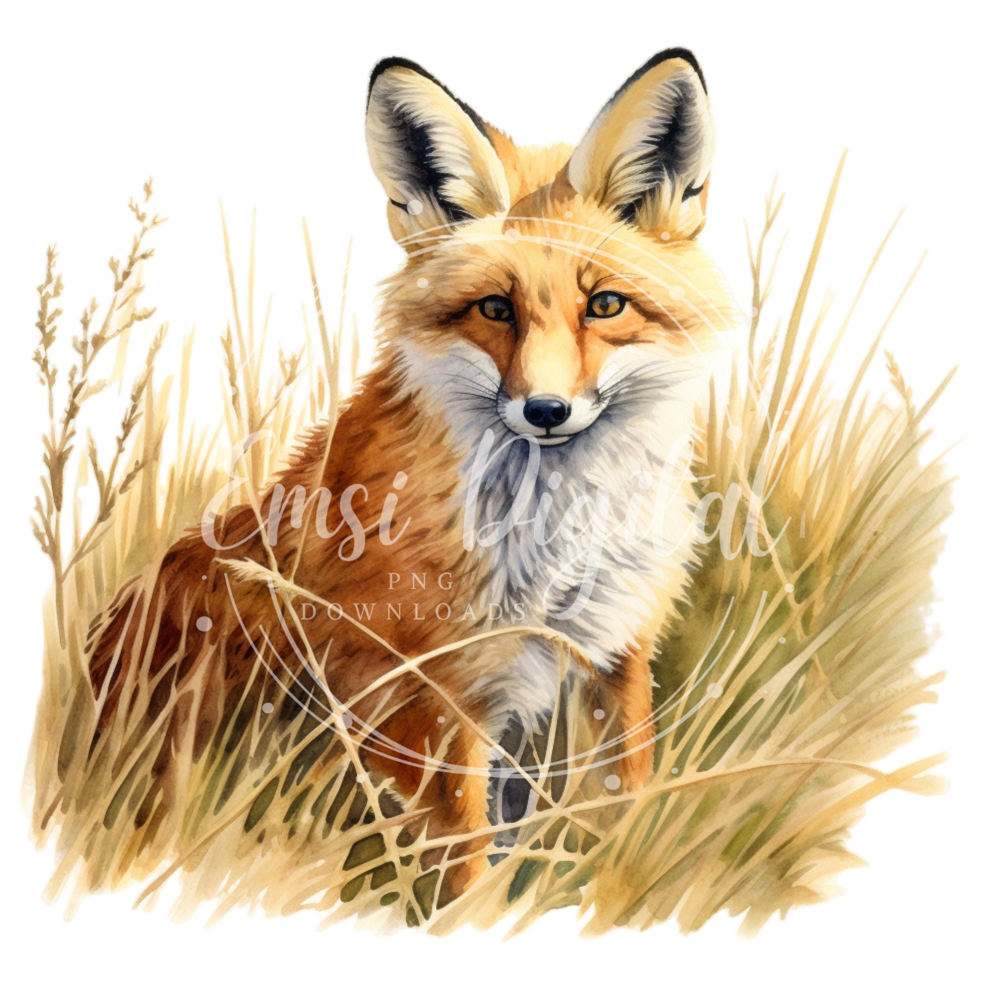 Fox Clipart Transparent PNG High-quality Watercolor - Etsy