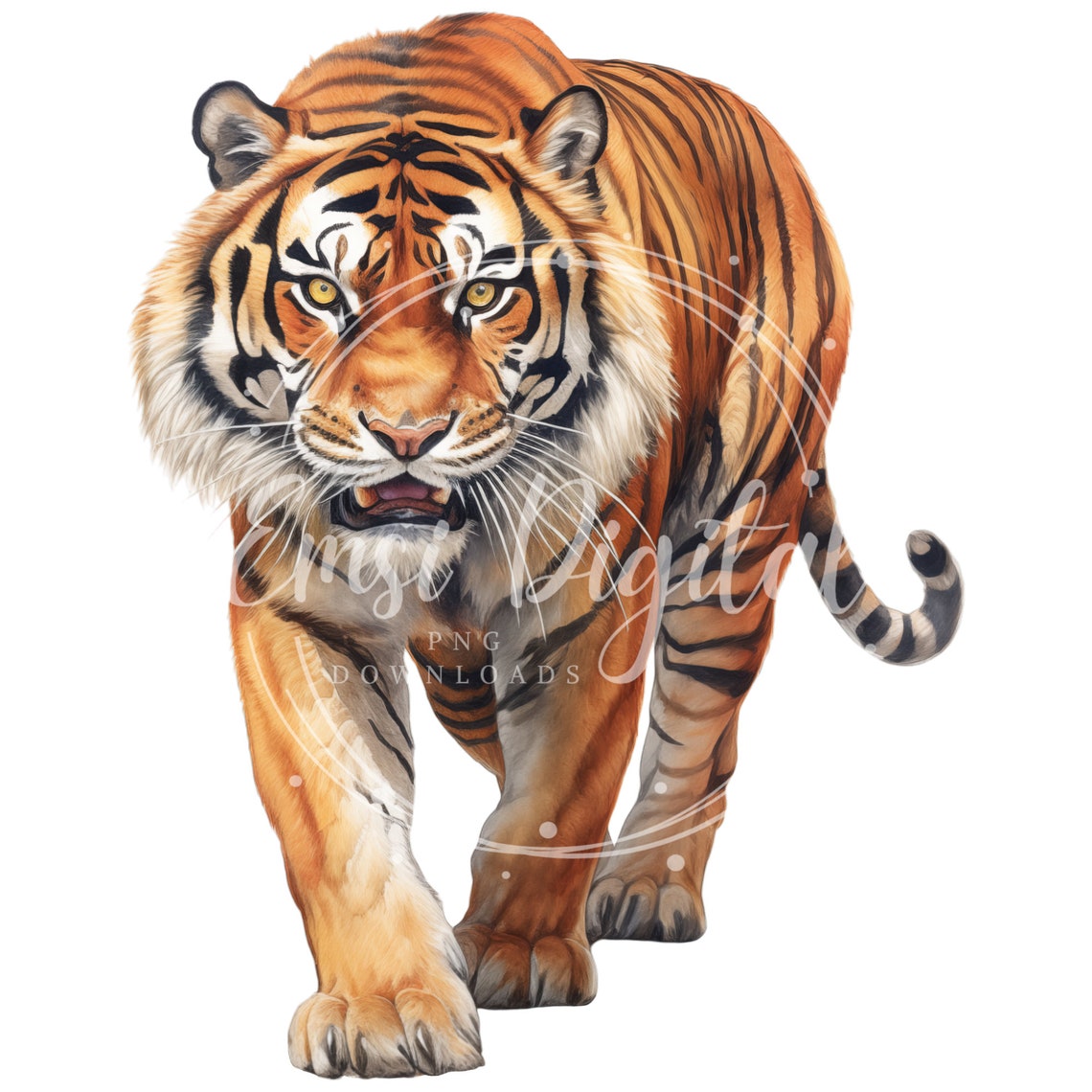 Tiger Clipart | High-quality Transparent PNG | Watercolor Jungle ...