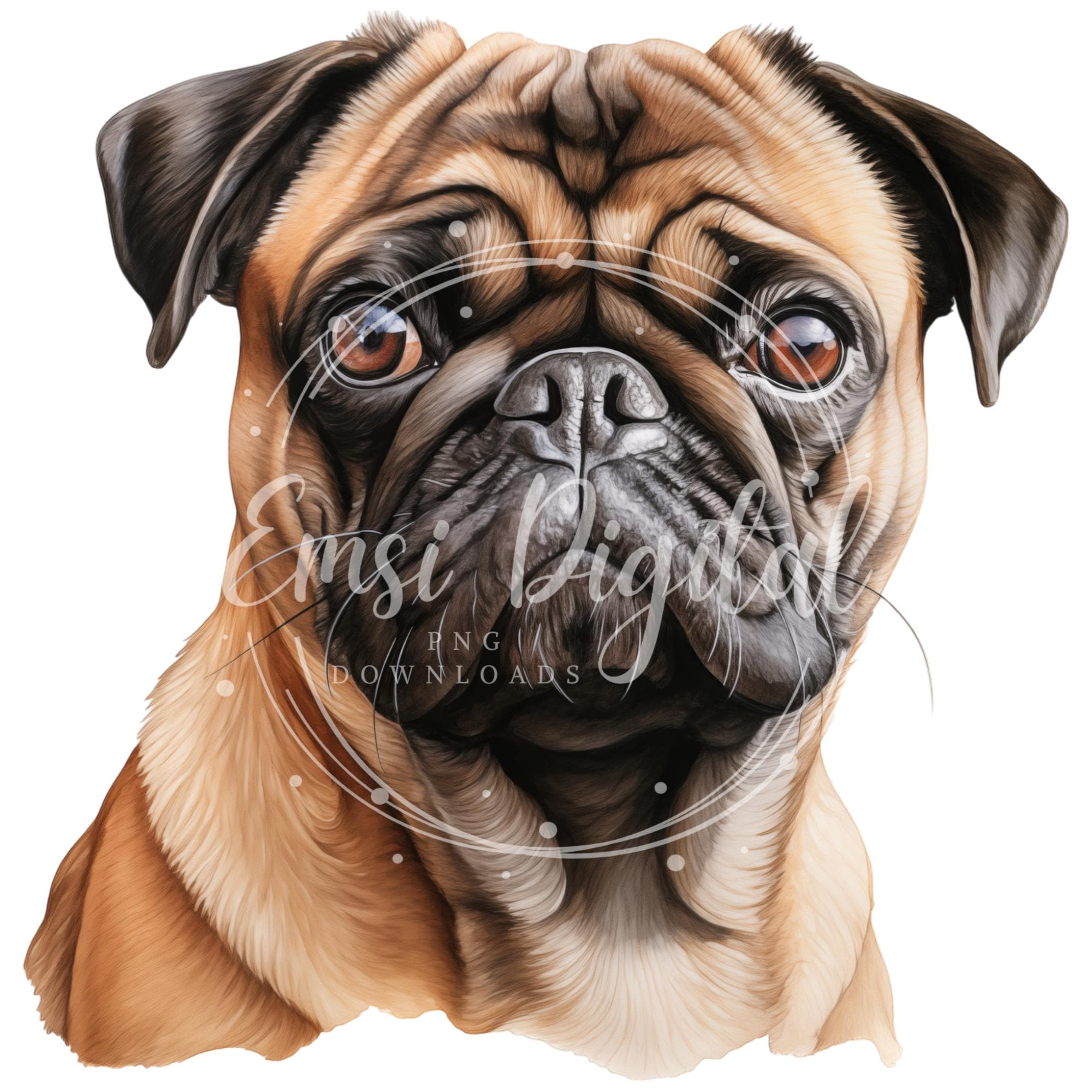 Pug Clipart | High-quality Transparent PNG | Watercolor Dog ...
