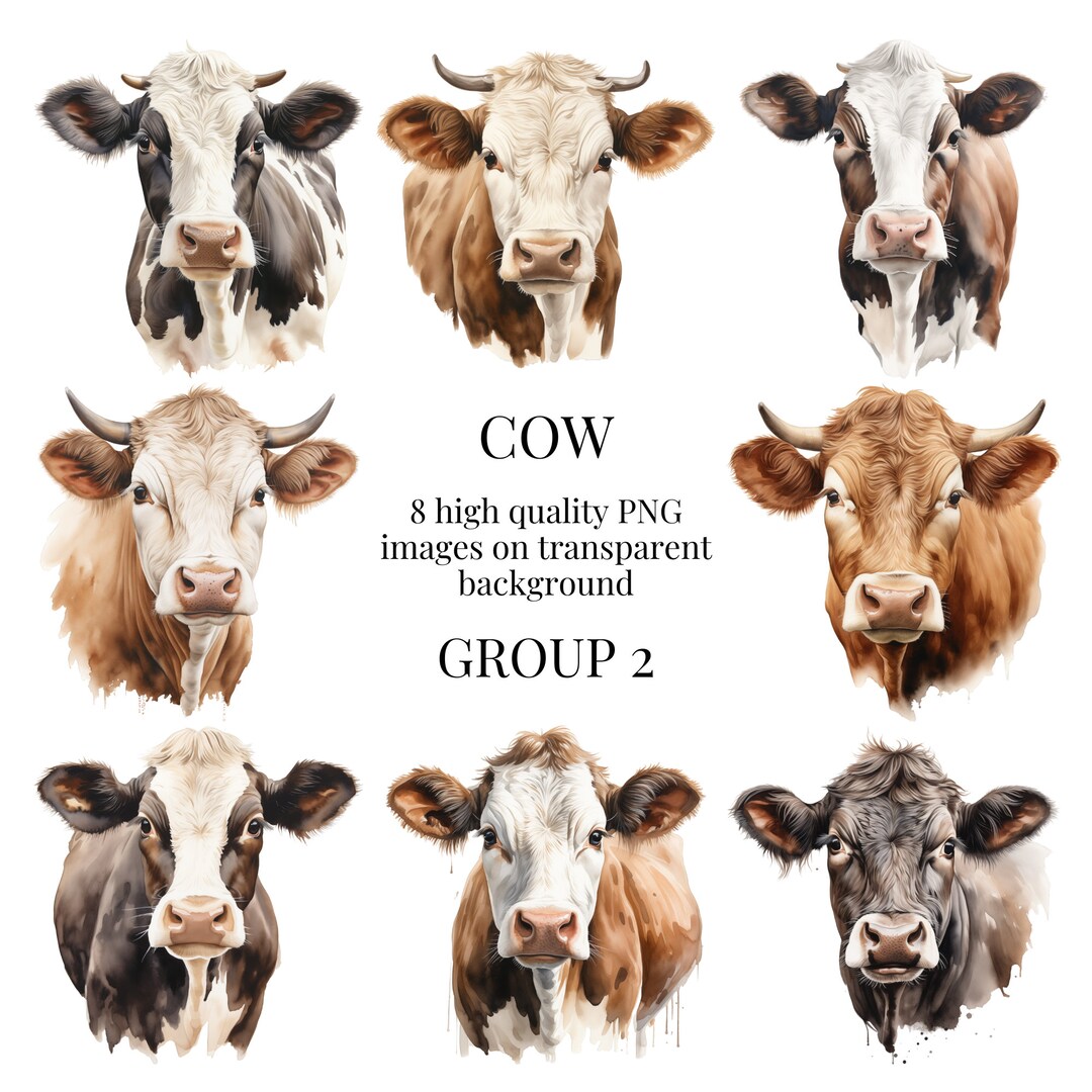 Cow Clipart | Transparent PNG | High-quality Watercolor Illustration ...