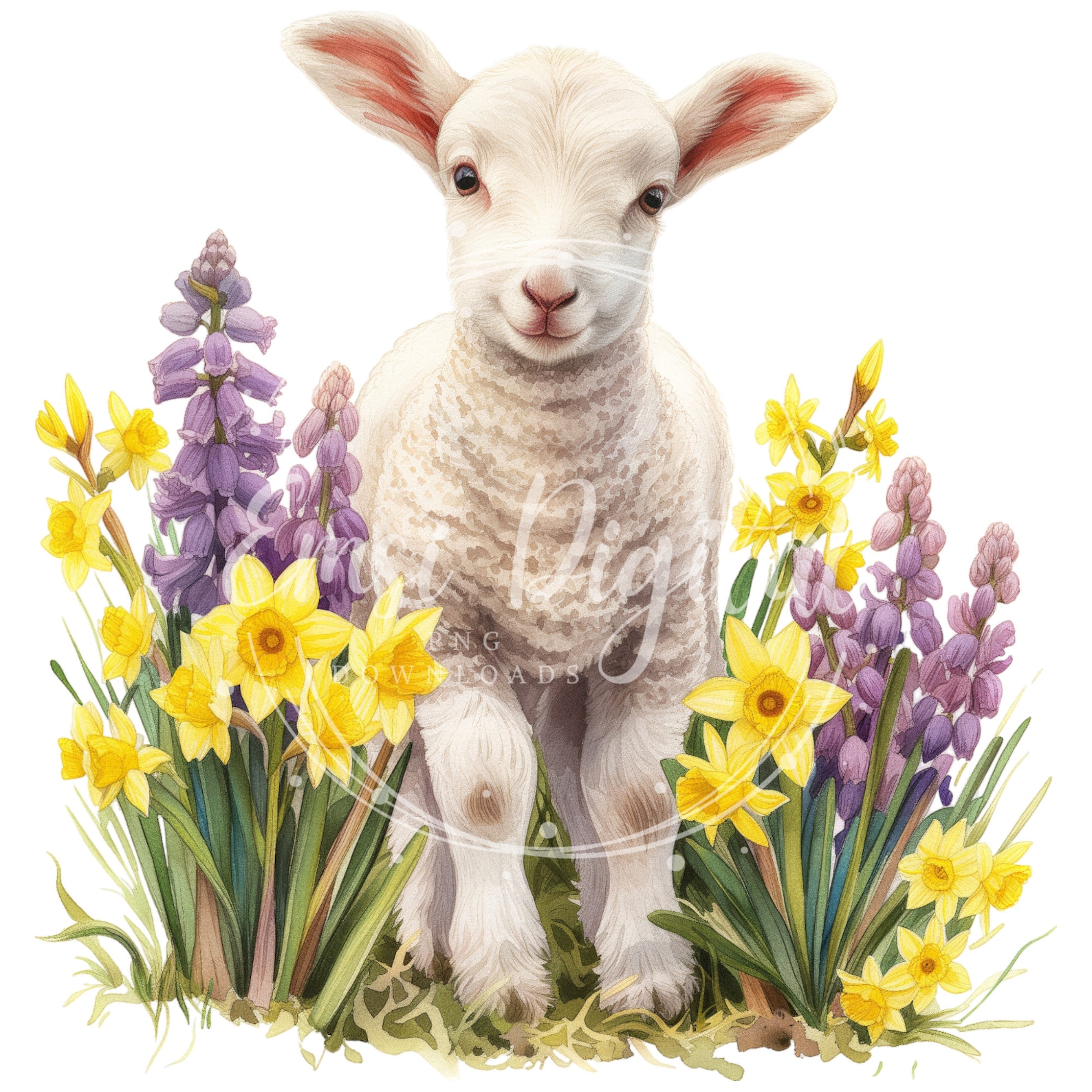 Spring Lamb Clipart | High-quality Transparent PNG | Watercolor Sheep ...