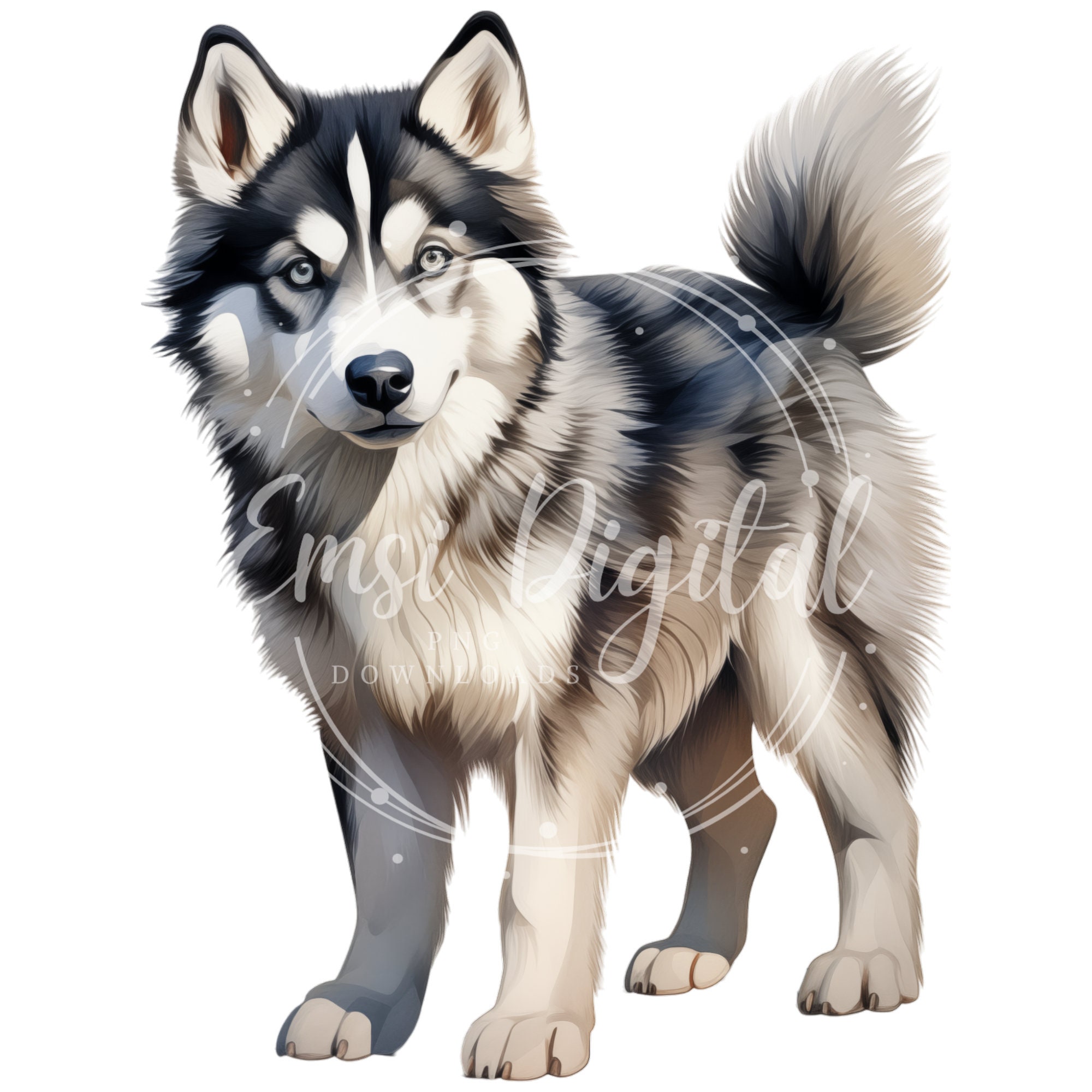 Husky Clipart | High-quality Transparent PNG | Watercolor Dog ...