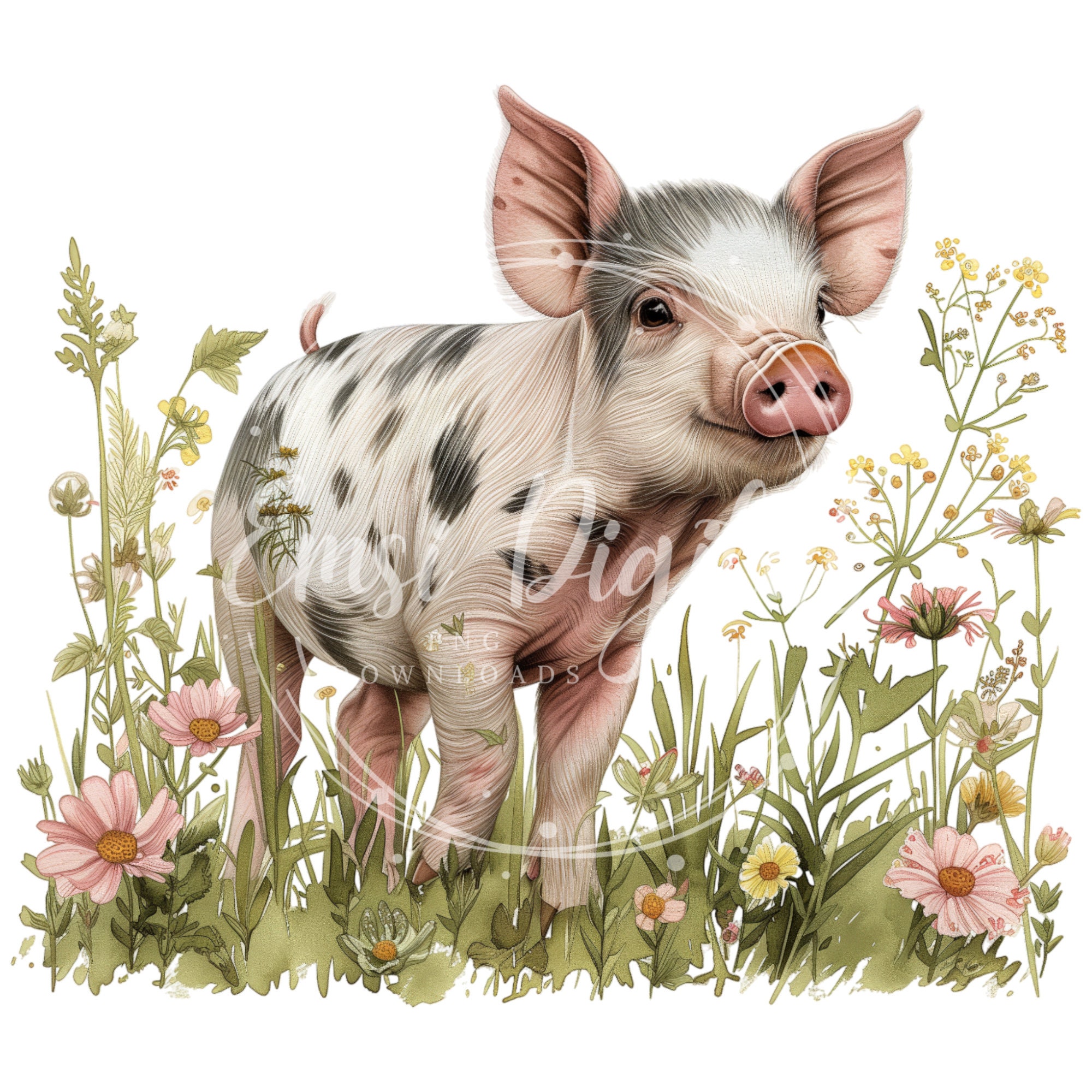 Piglet Clipart High-quality Transparent PNG Watercolor Pig Illustration ...