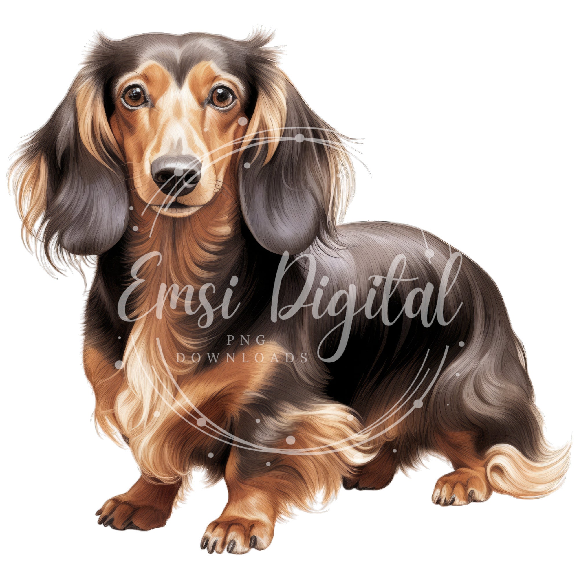 Long Haired Dachshund Clipart High-quality Transparent PNG Watercolor ...