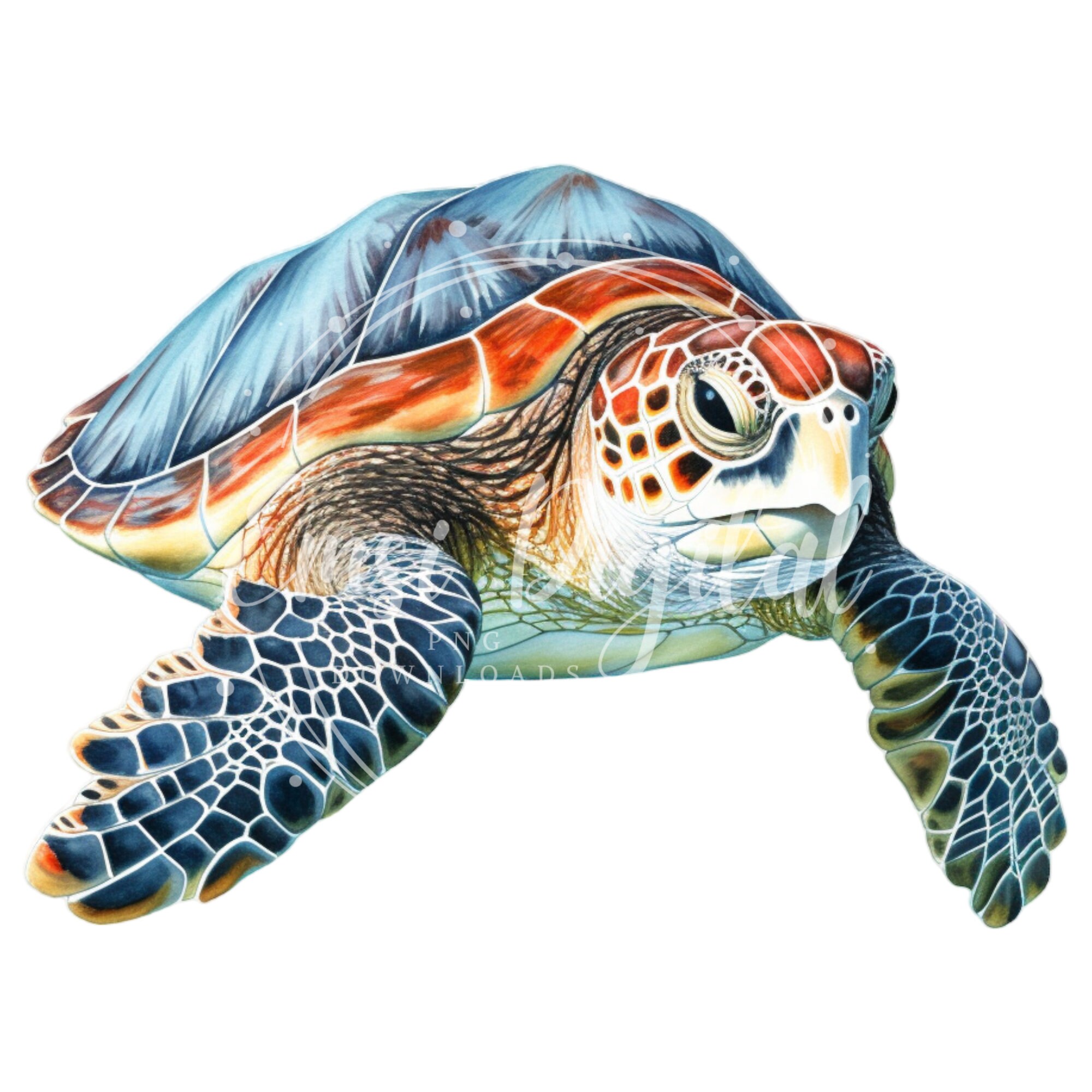 Sea Turtle Clipart | High-quality Transparent PNG | Watercolor Sealife ...