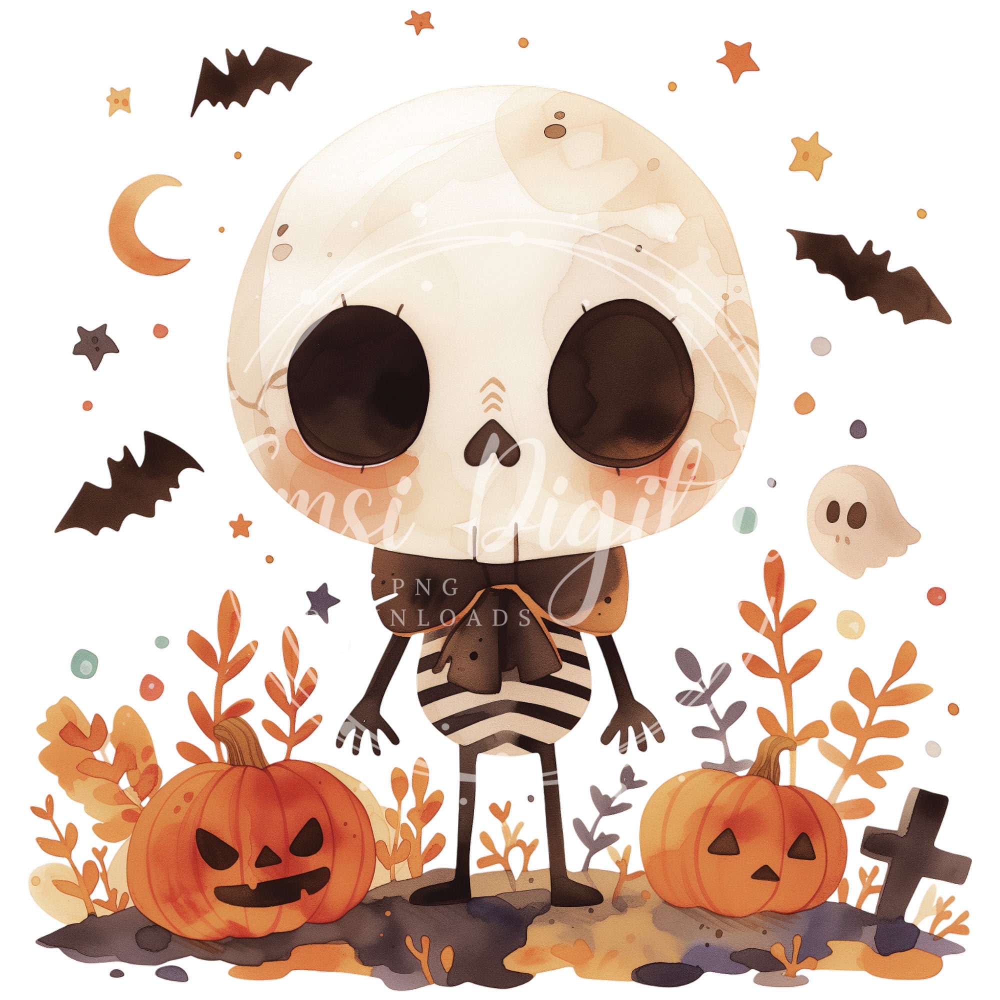 Cute Skeleton Clipart | Transparent PNG | High-quality Illustration ...