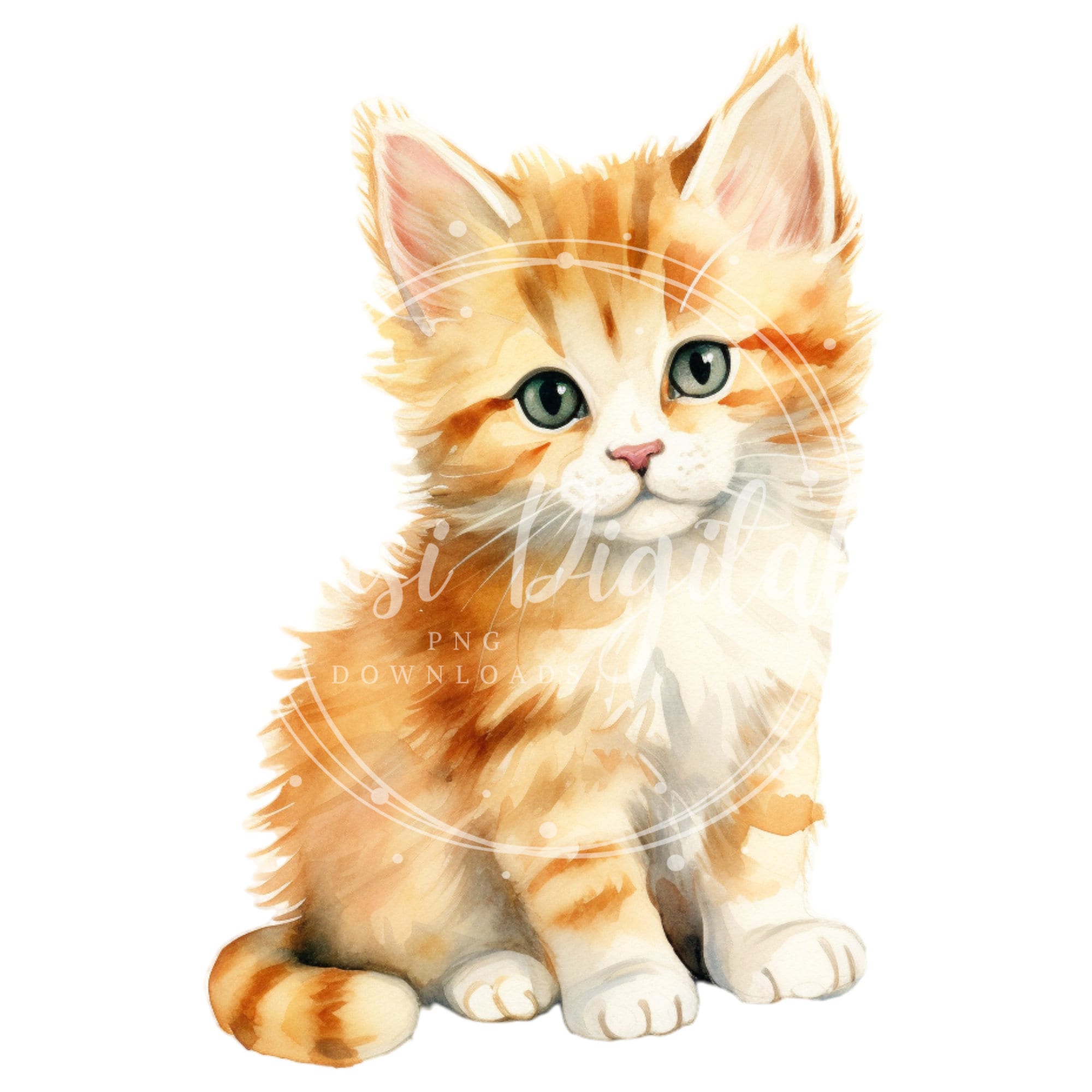 Kitten Clipart High-quality Transparent PNG Watercolor Cat - Etsy