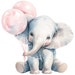 Baby Girl Elephant Clipart | High-quality Transparent PNG | Watercolor ...