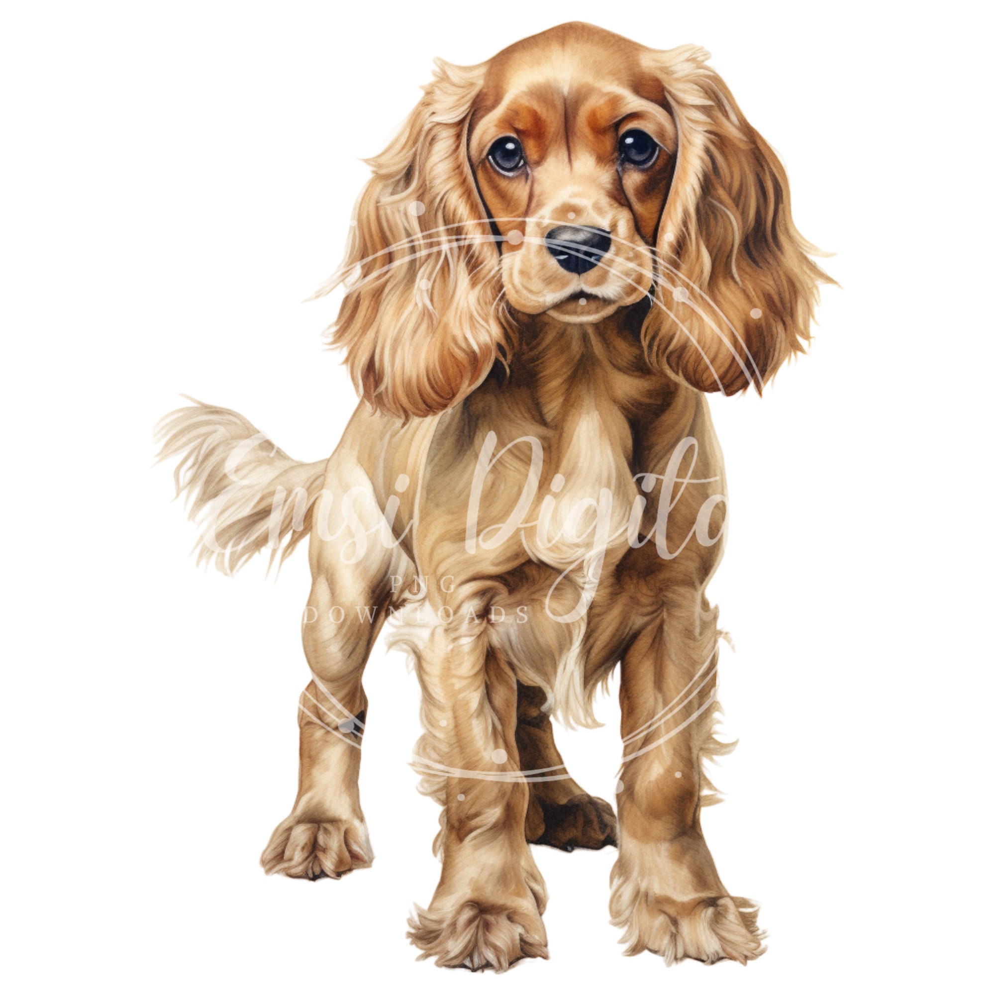 Cocker Spaniel Clipart | High-quality Transparent PNG | Watercolor Dog ...