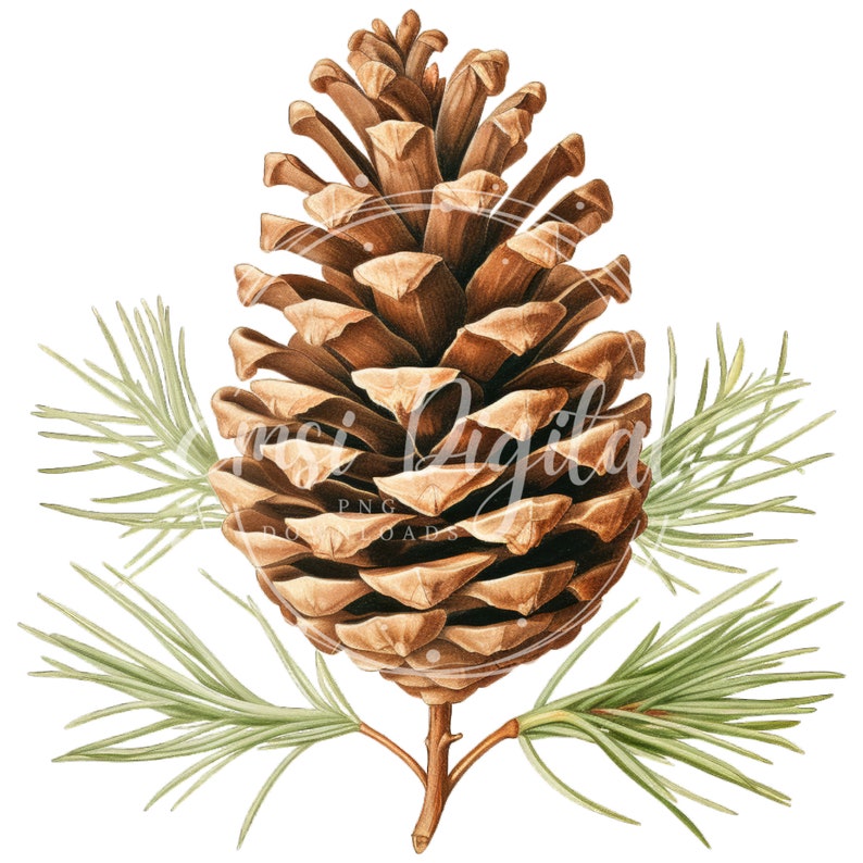 Botanical Pine Cones Clipart High-quality Transparent PNG Watercolor ...