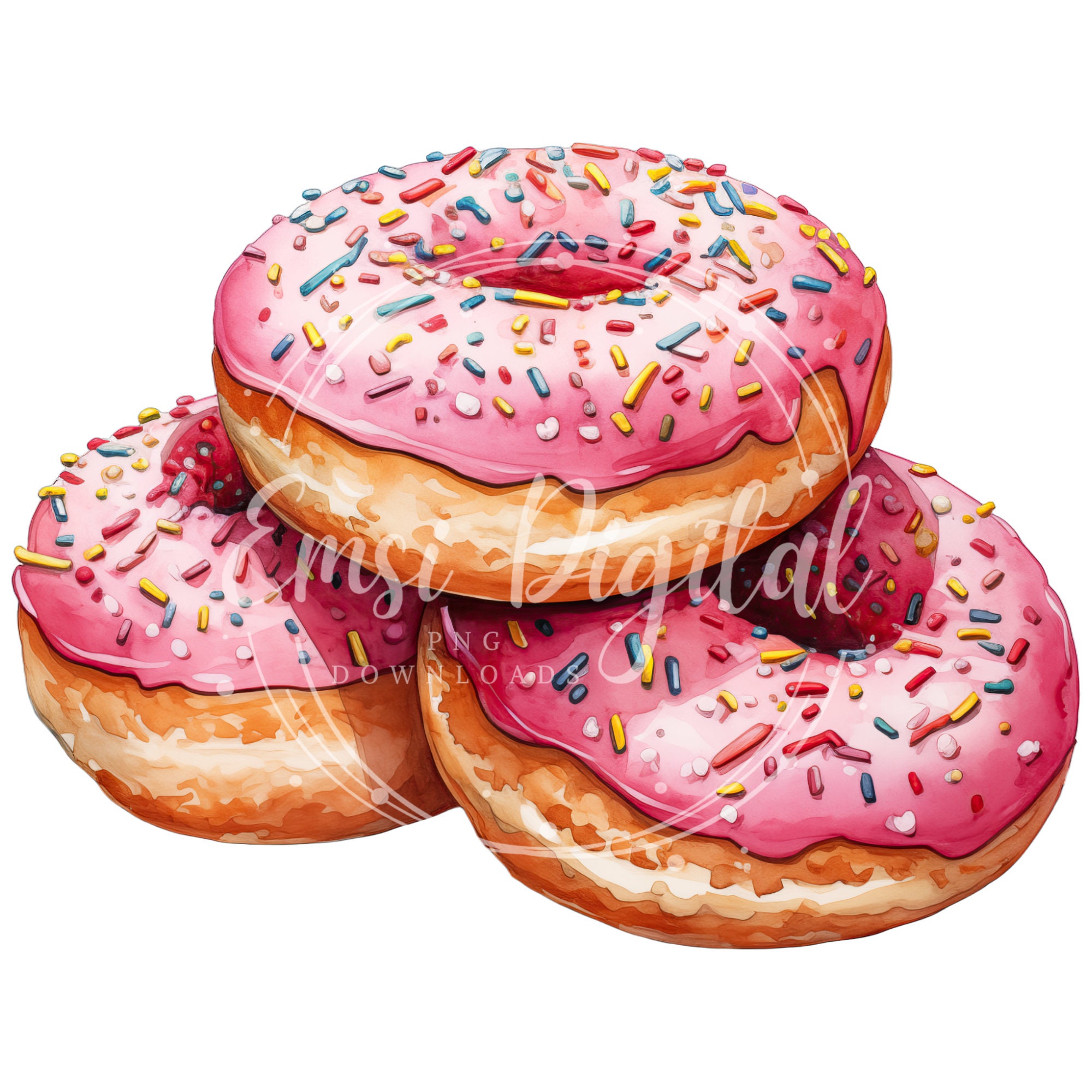 Donut Clipart Transparent PNG High-quality Watercolor Illustration ...