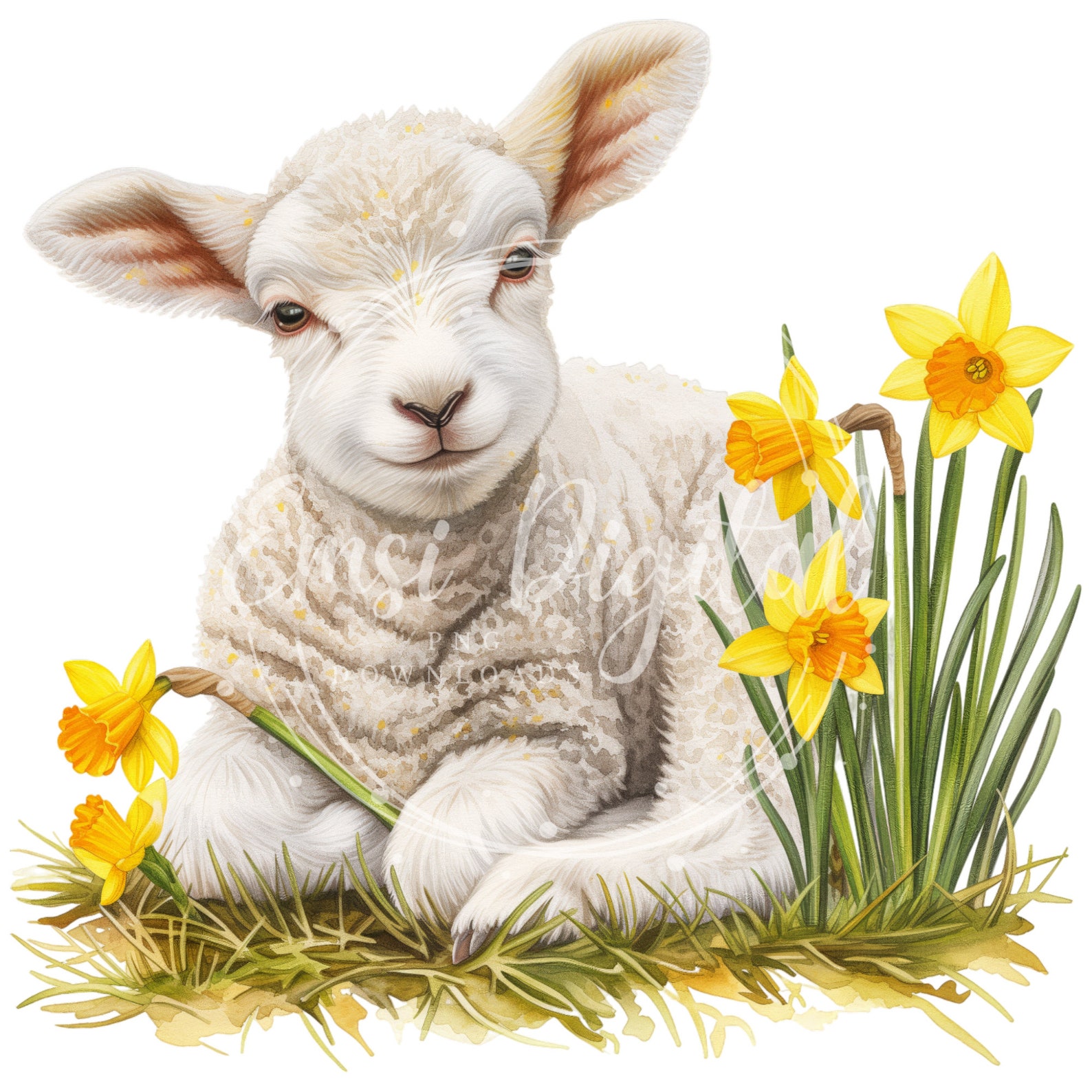 Spring Lamb Clipart | High-quality Transparent PNG | Watercolor Sheep ...
