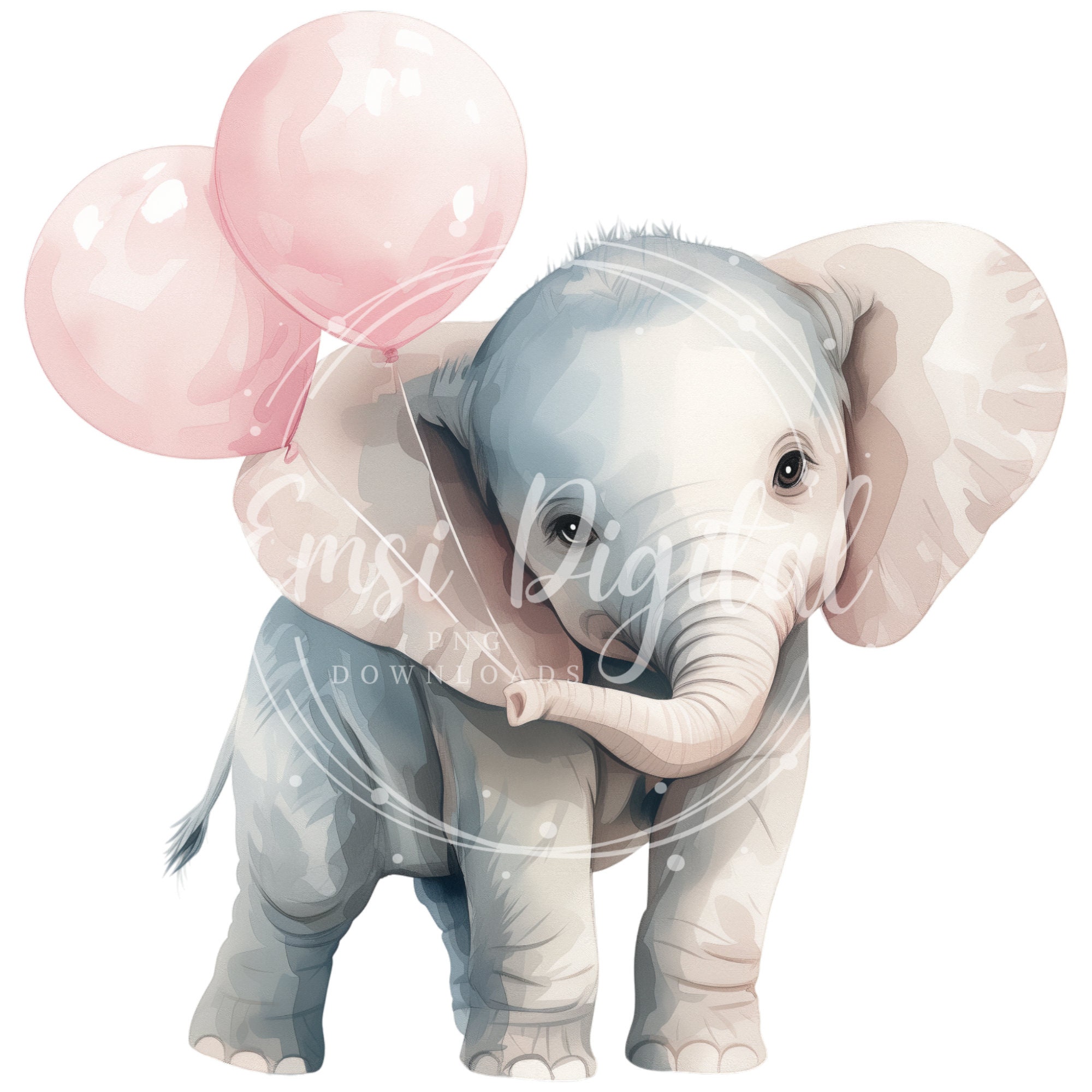 Baby Girl Elephant Clipart High-quality Transparent PNG Watercolor ...