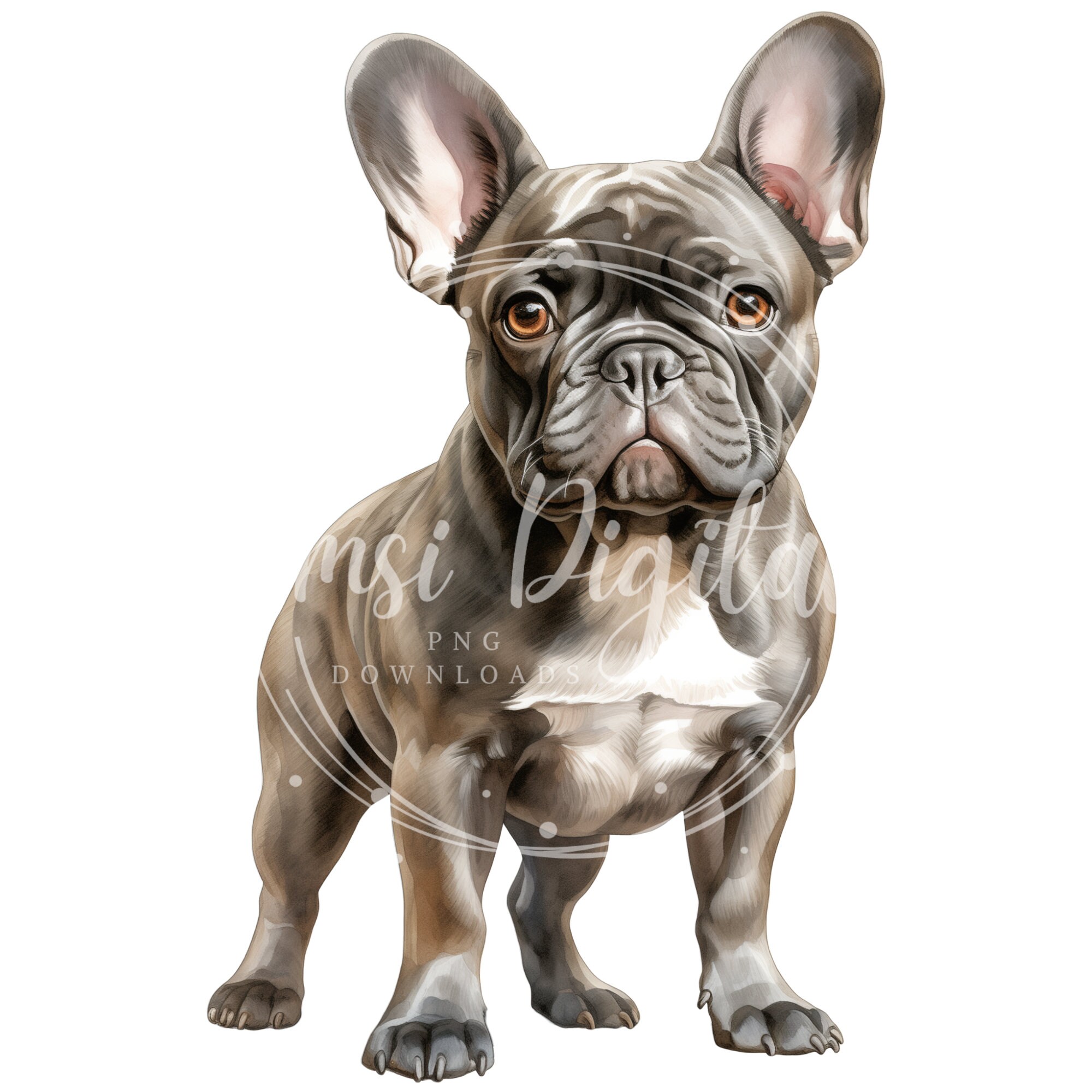 French Bulldog Clipart | High-quality Transparent PNG | Watercolor ...
