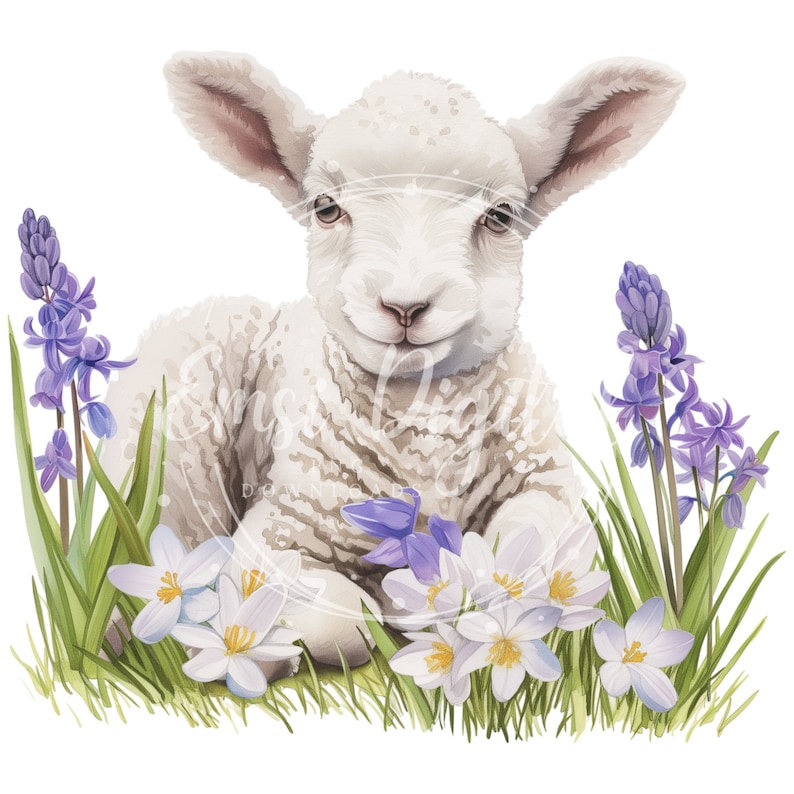 Spring Lamb Clipart | High-quality Transparent PNG | Watercolor Sheep ...