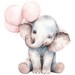 Baby Girl Elephant Clipart High-quality Transparent PNG Watercolor ...