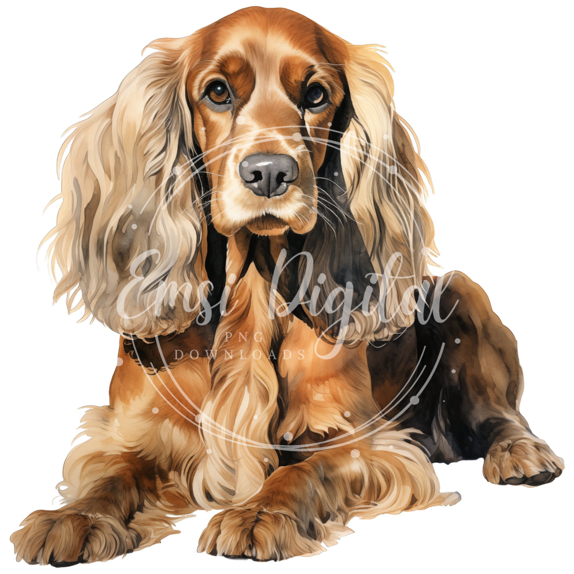 Cocker Spaniel Clipart | High-quality Transparent PNG | Watercolor Dog ...